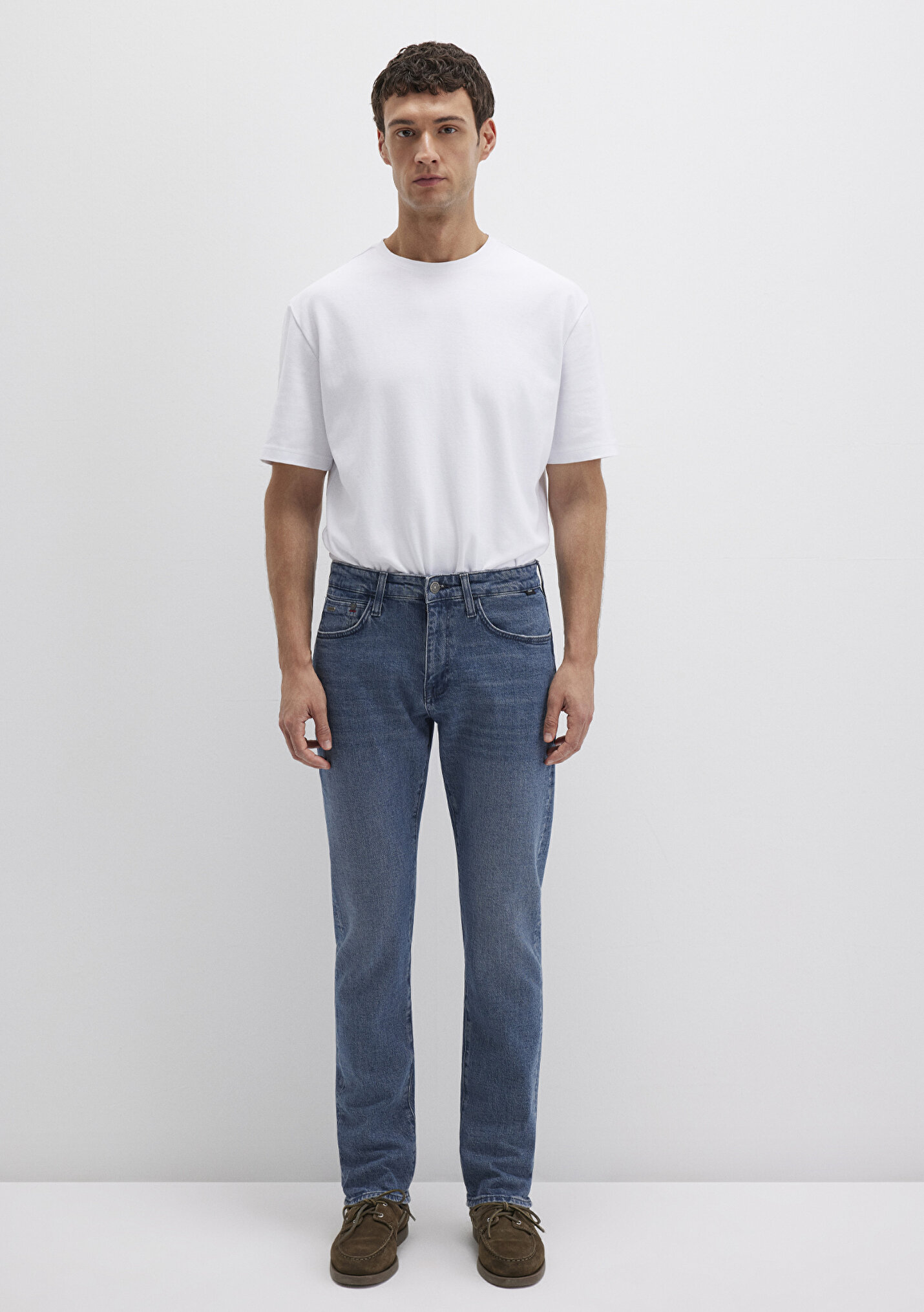 Outlet Erkek Marcus Krmzbyz Vintage Mavi Jean Pantolon