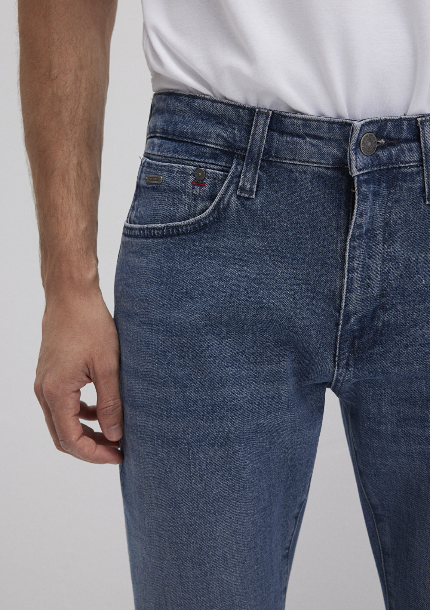 Outlet Erkek Marcus Krmzbyz Vintage Mavi Jean Pantolon