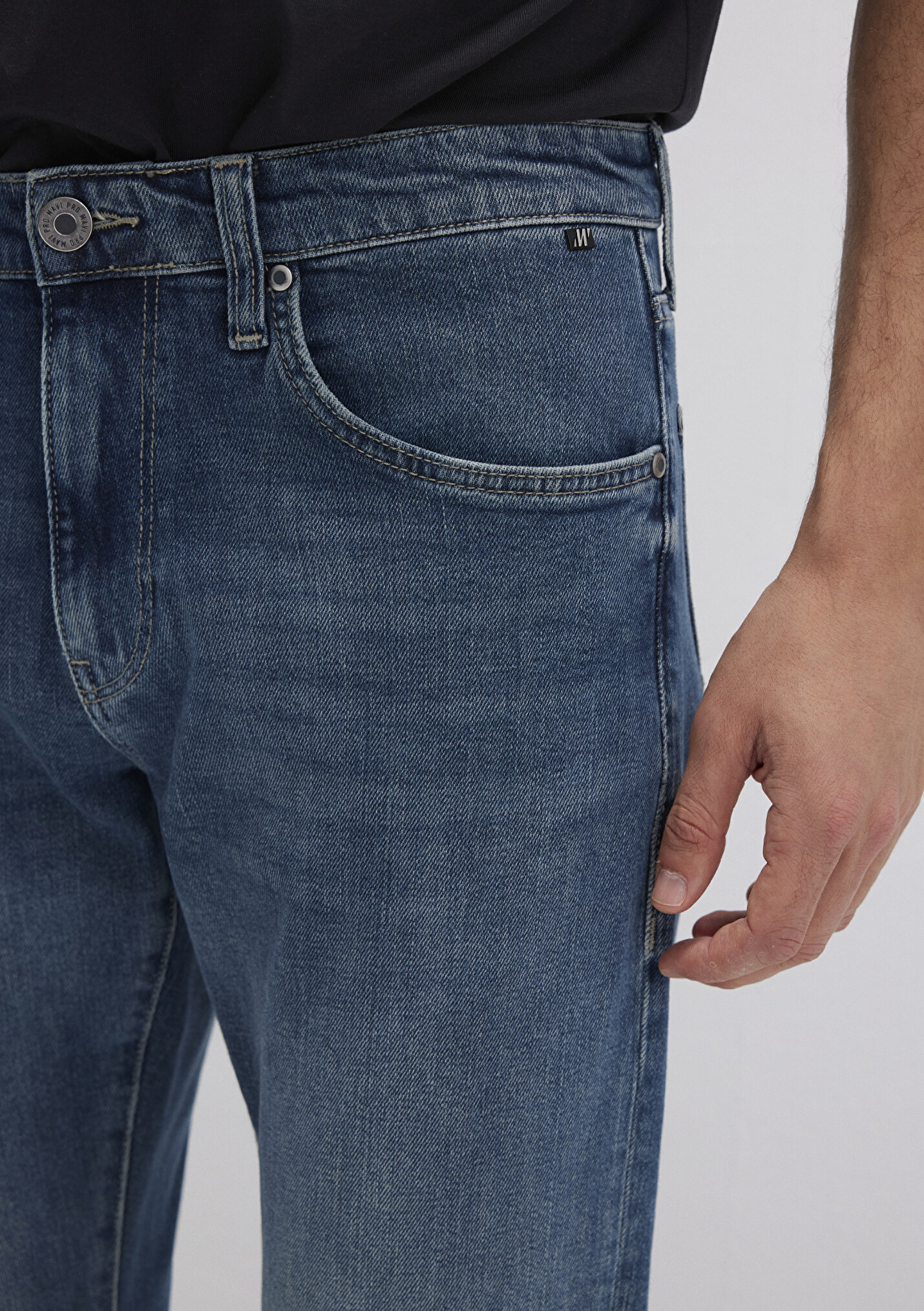 Erkek Jake Mavi Pro Indigo Puslu Comfort Jean Pantolon