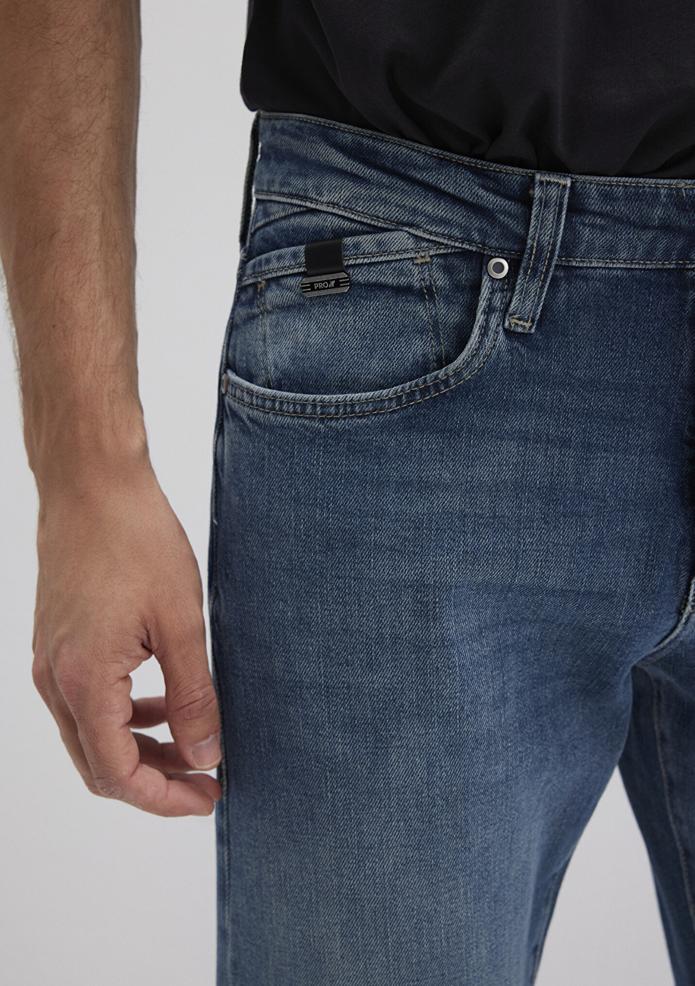 Erkek Jake Mavi Pro Indigo Puslu Comfort Jean Pantolon