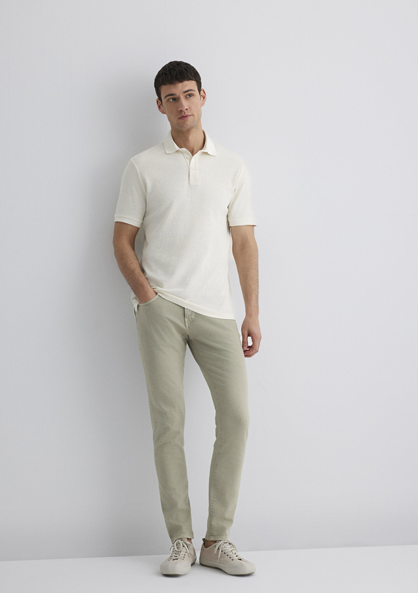 Outlet Erkek James Soluk Yeşil Comfort Gabardin Pantolon