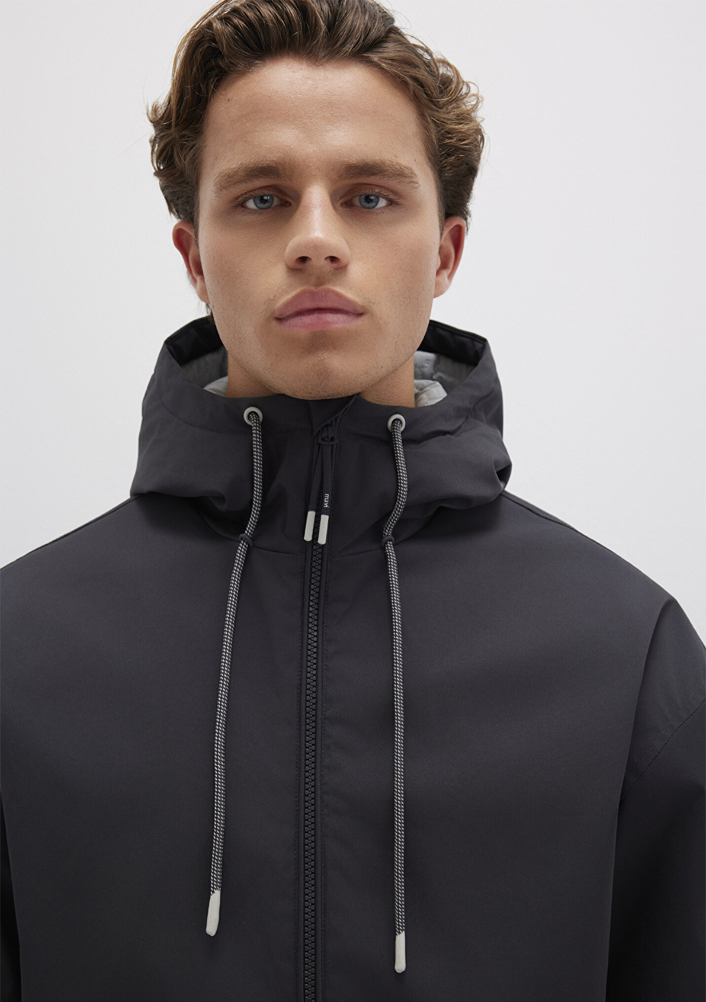 Erkek Kapüşonlu Antrasit Ceket