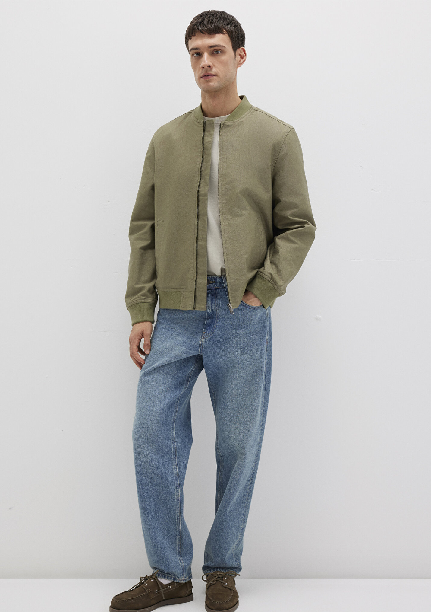 Erkek Yeşil Bomber Ceket