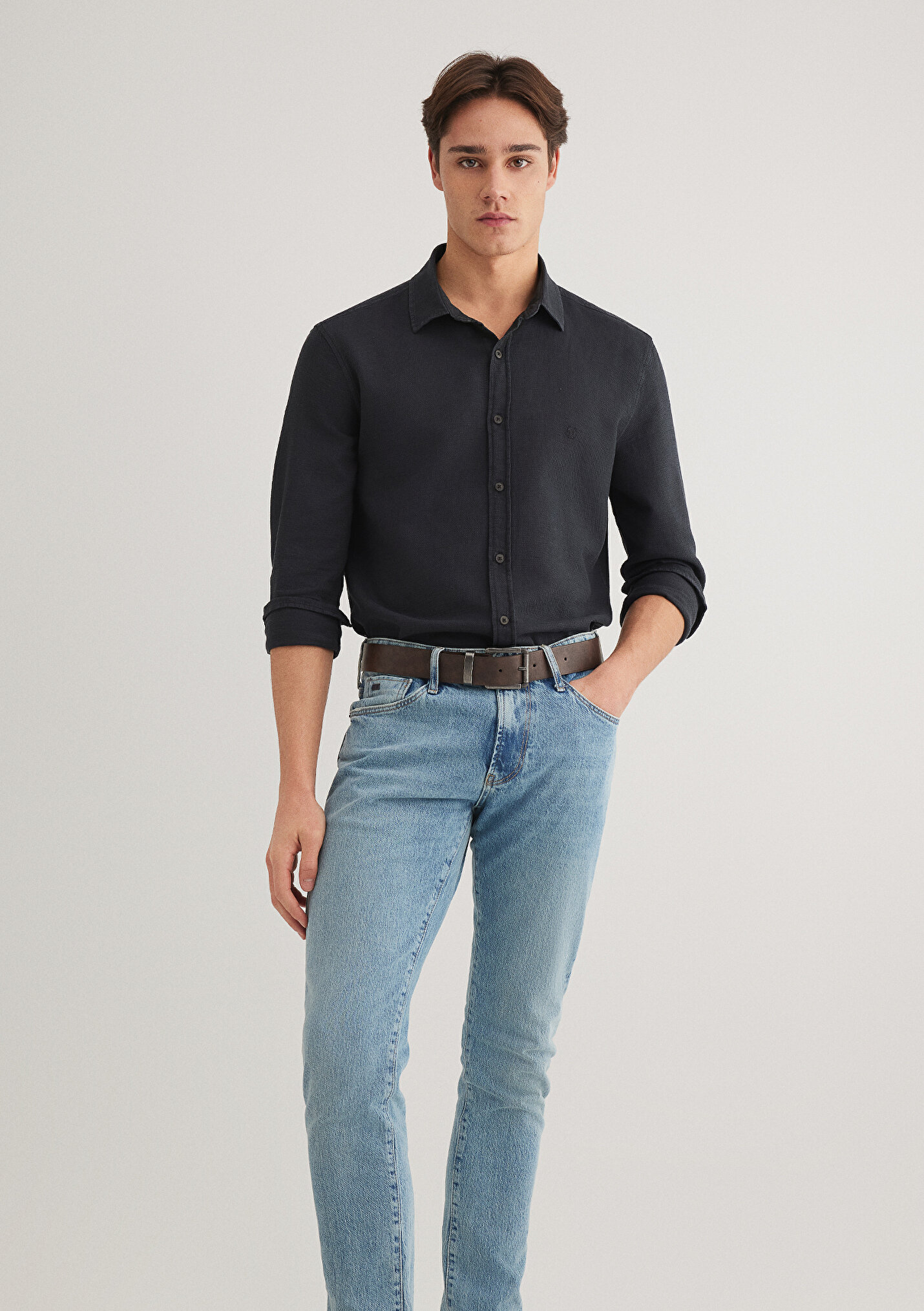 Outlet Erkek Antrasit Gömlek