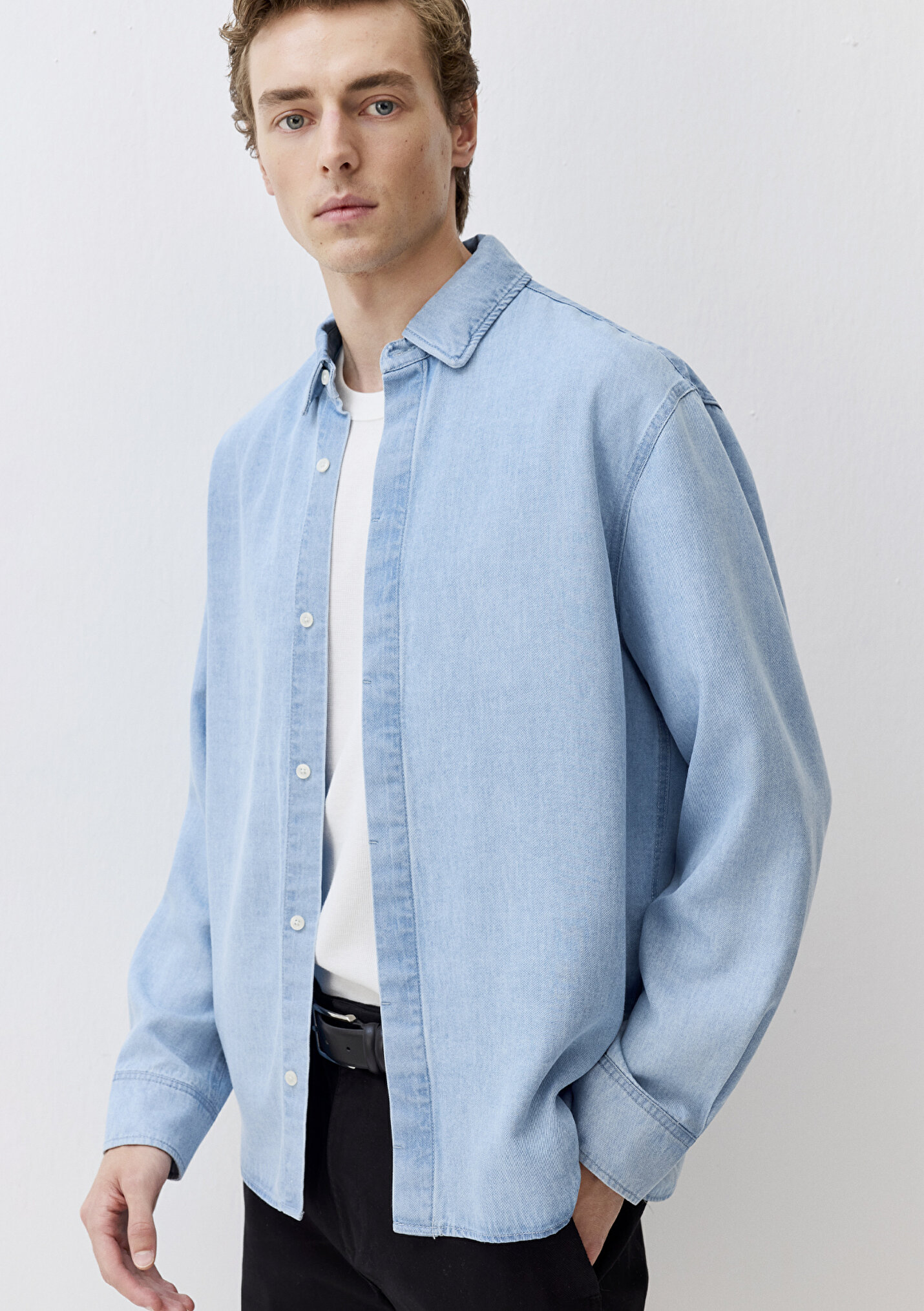 Outlet Erkek Mavi (TENCEL™) Liyosel Gömlek