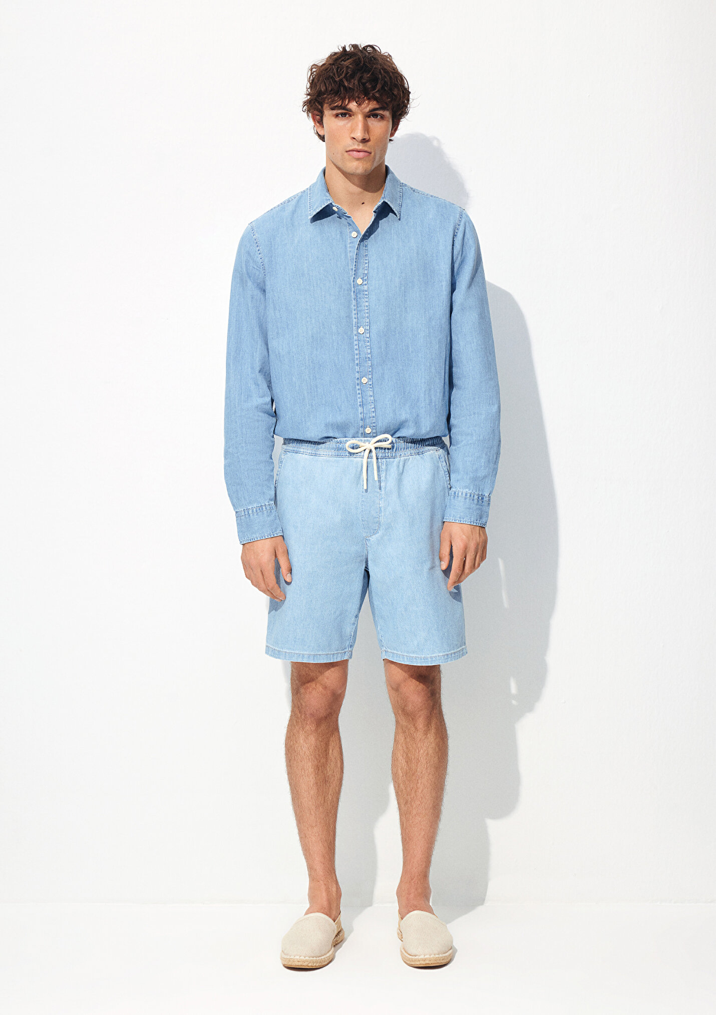 Outlet Erkek Dayton Casual Buz Mavi Jean Şort