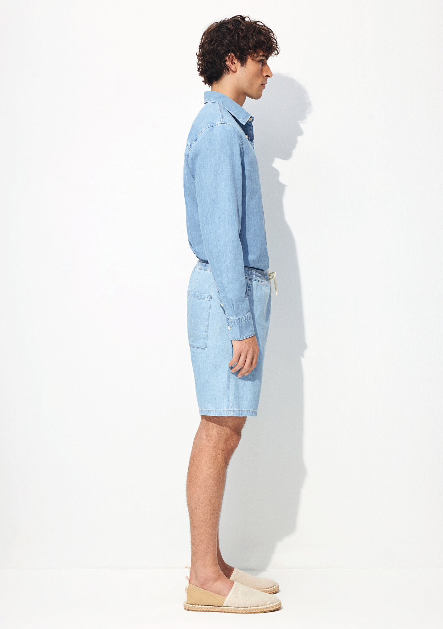 Outlet Erkek Dayton Casual Buz Mavi Jean Şort