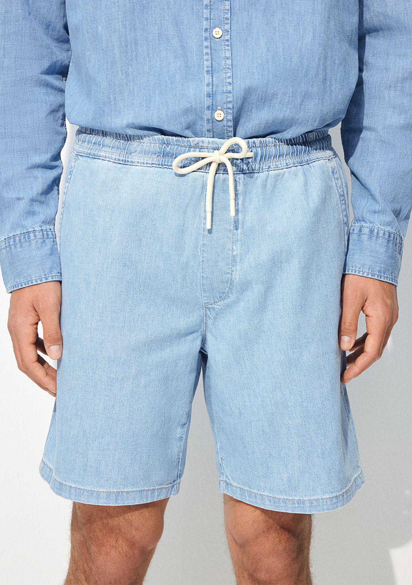 Outlet Erkek Dayton Casual Buz Mavi Jean Şort