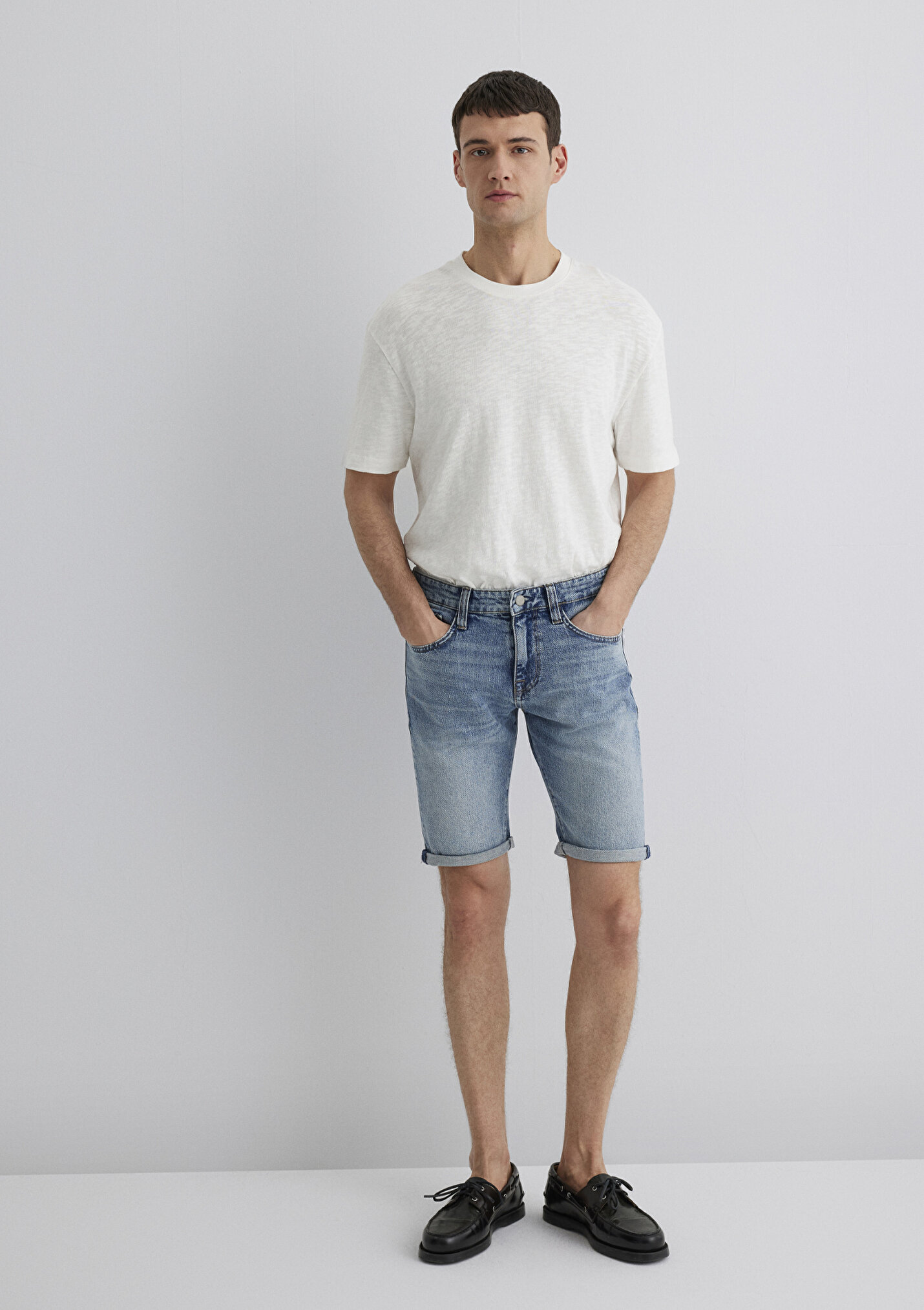 Erkek Tim Street Gölgeli Indigo Mavisi Jean Şort