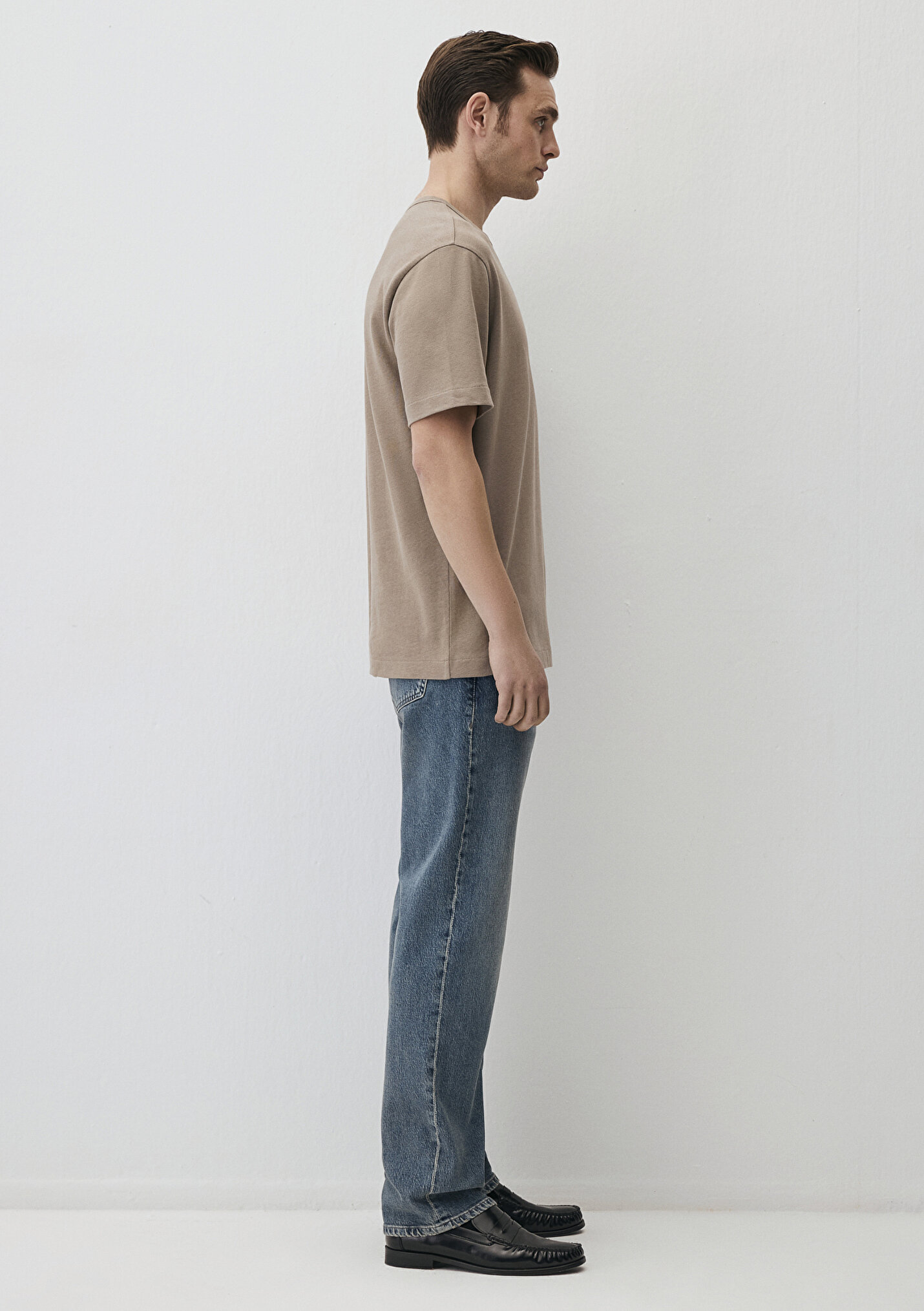 Outlet Erkek Bej Basic Tişört