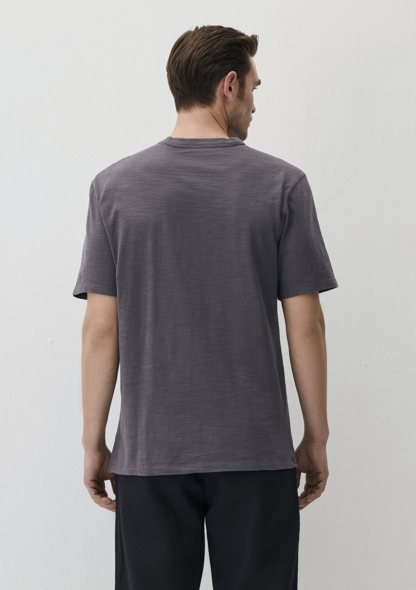 Erkek Flamlı Antrasit Premium Basic Tişört