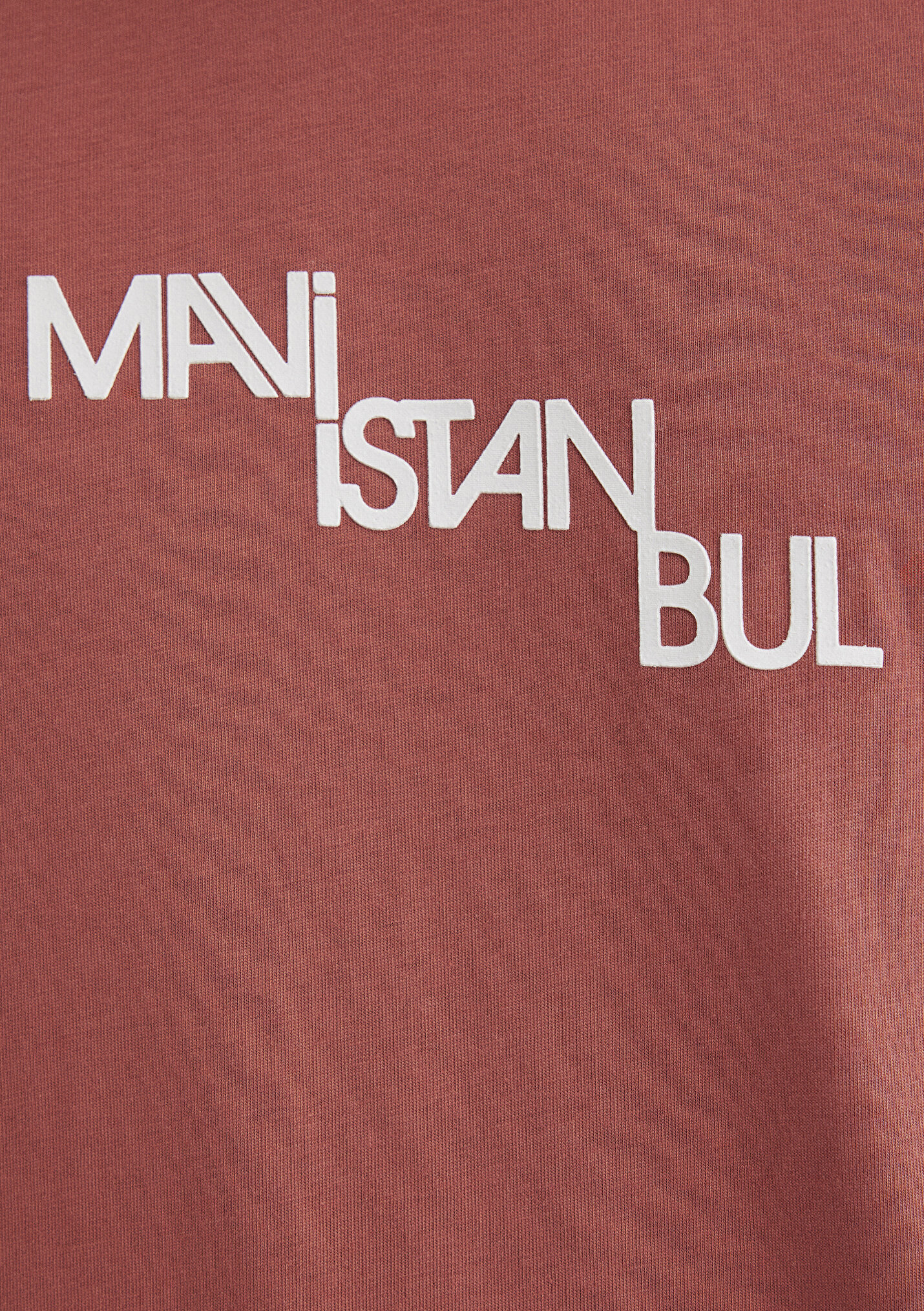 Outlet Erkek Mavi İstanbul Baskılı Turuncu Tişört