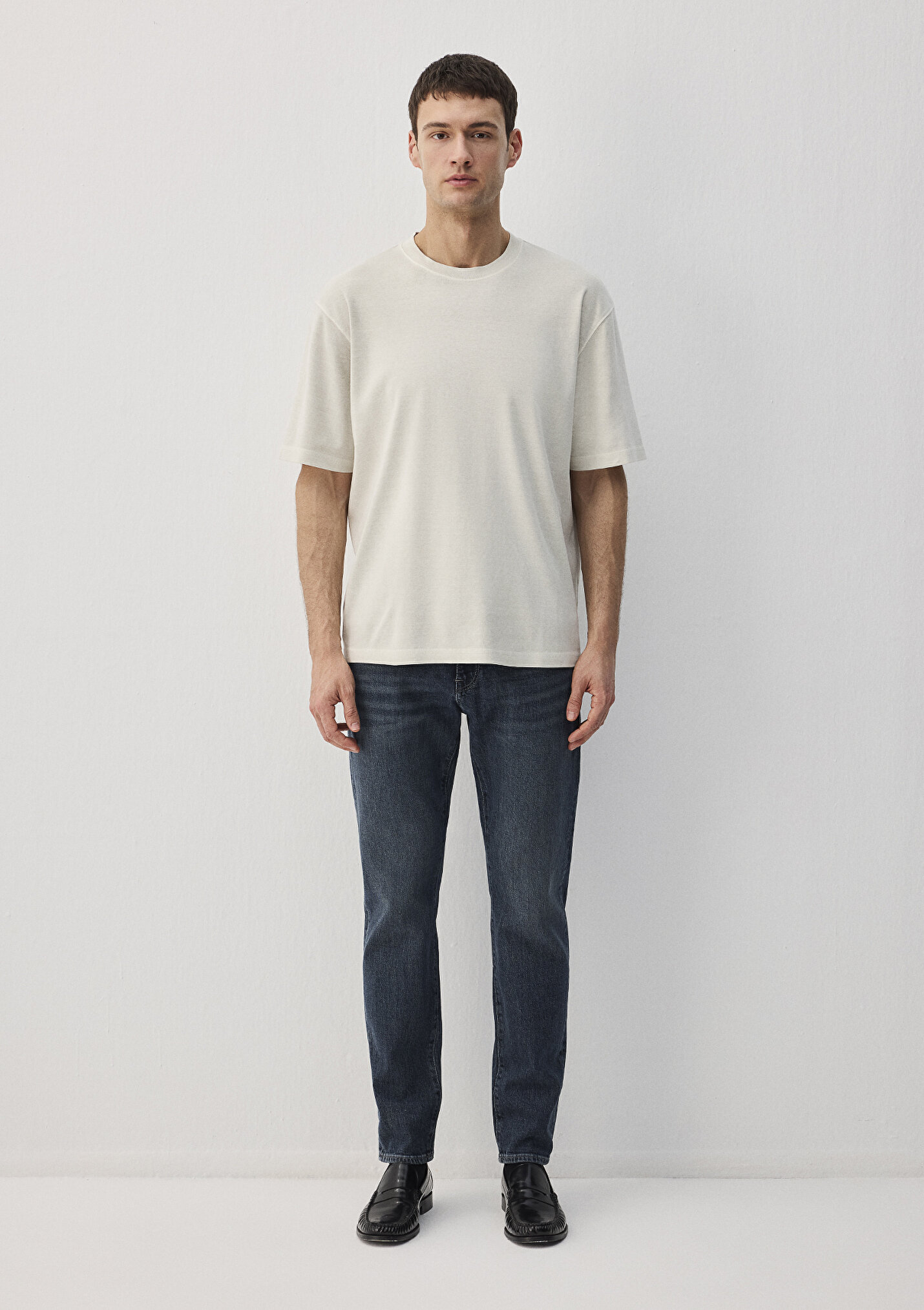 Outlet Erkek Ekru Basic Tişört