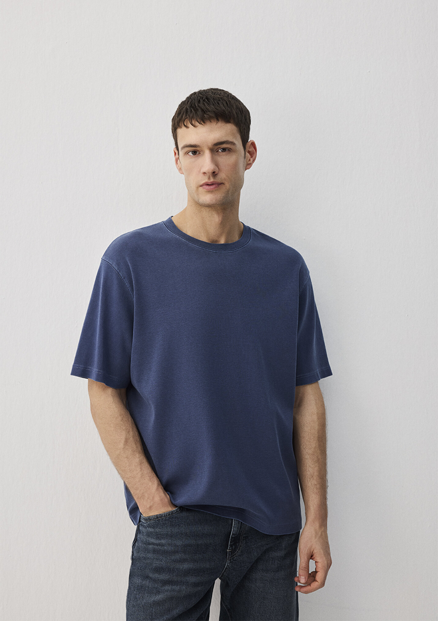 Outlet Erkek Lacivert Basic Tişört