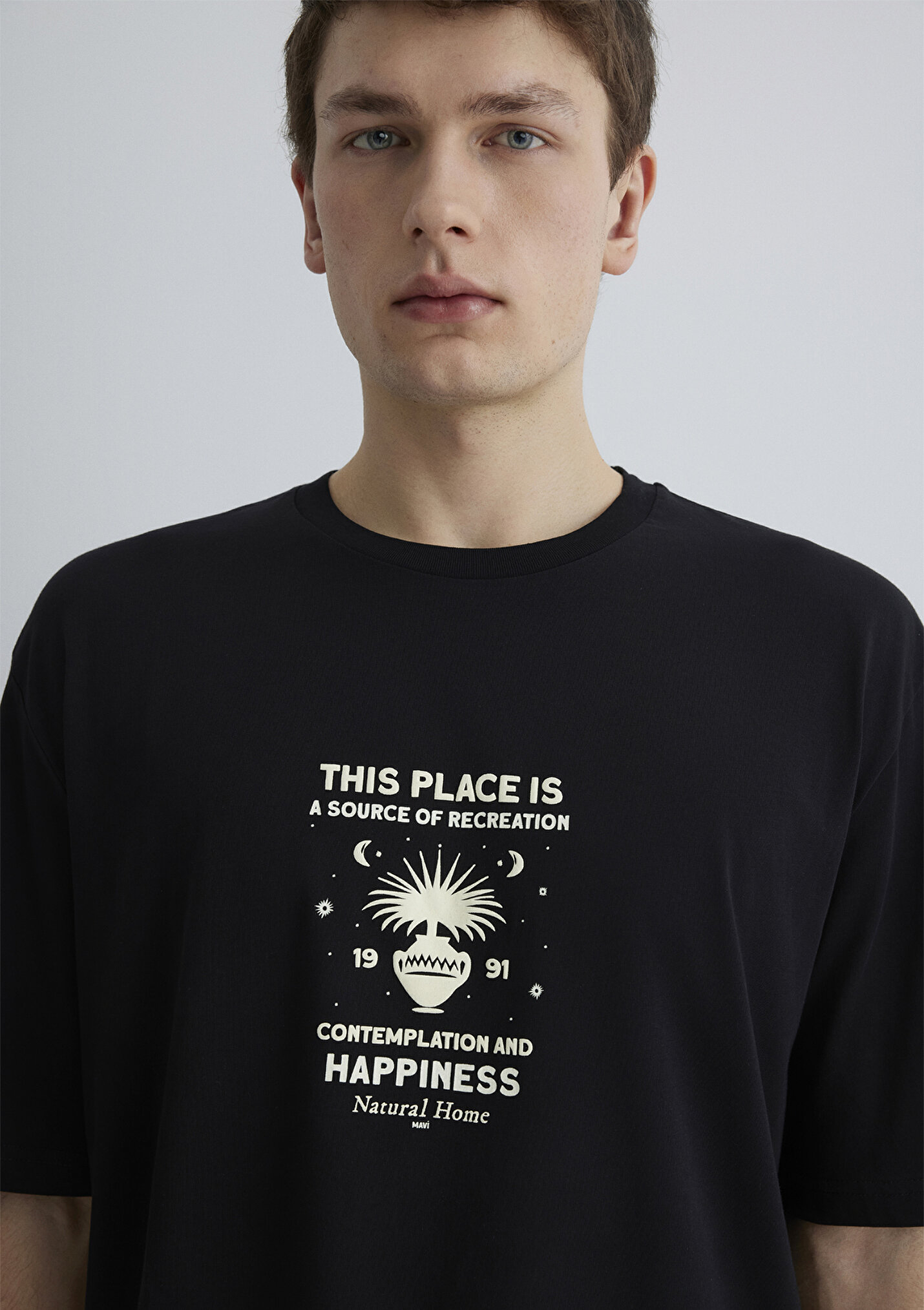 Outlet Erkek This Place Is Baskılı Siyah Tişört