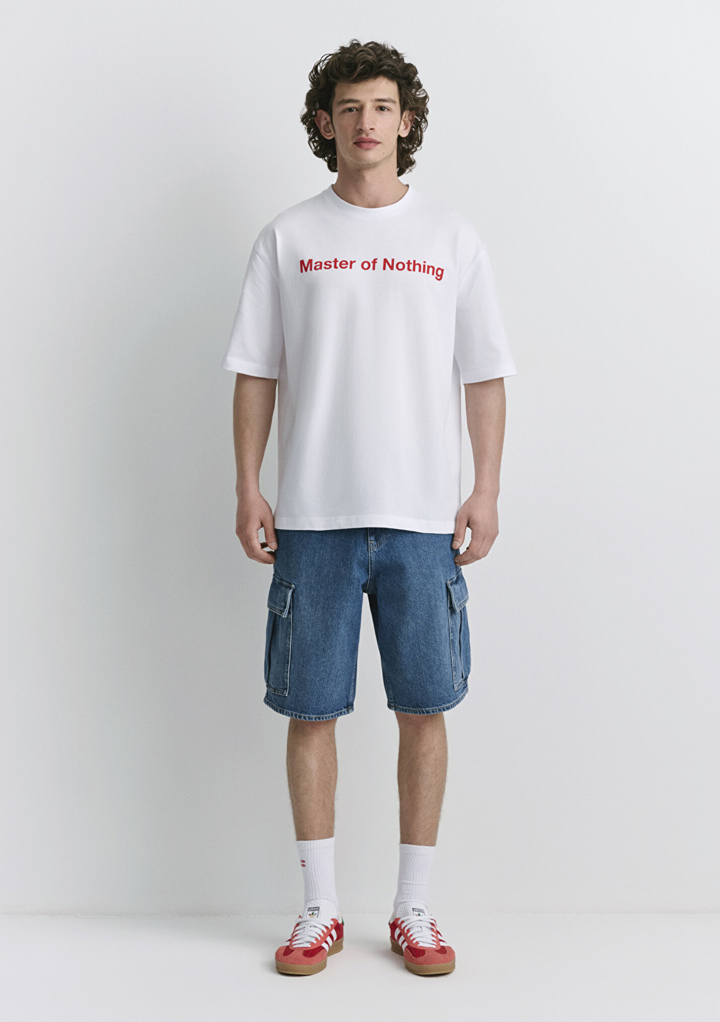 Outlet Erkek Master of Nothing Baskılı Beyaz Tişört