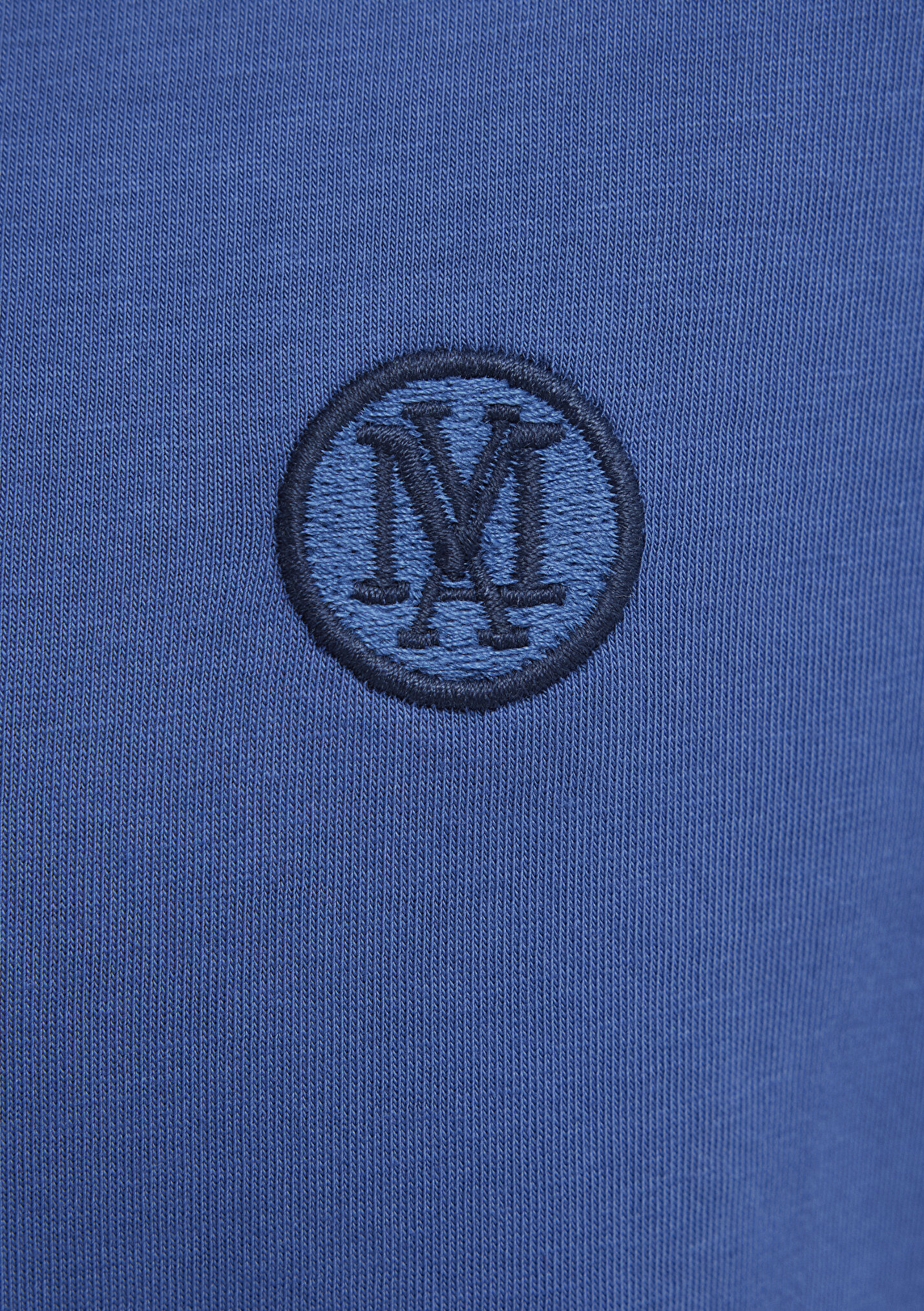 Erkek Mavi Logo İşlemeli Mavi Basic Tişört