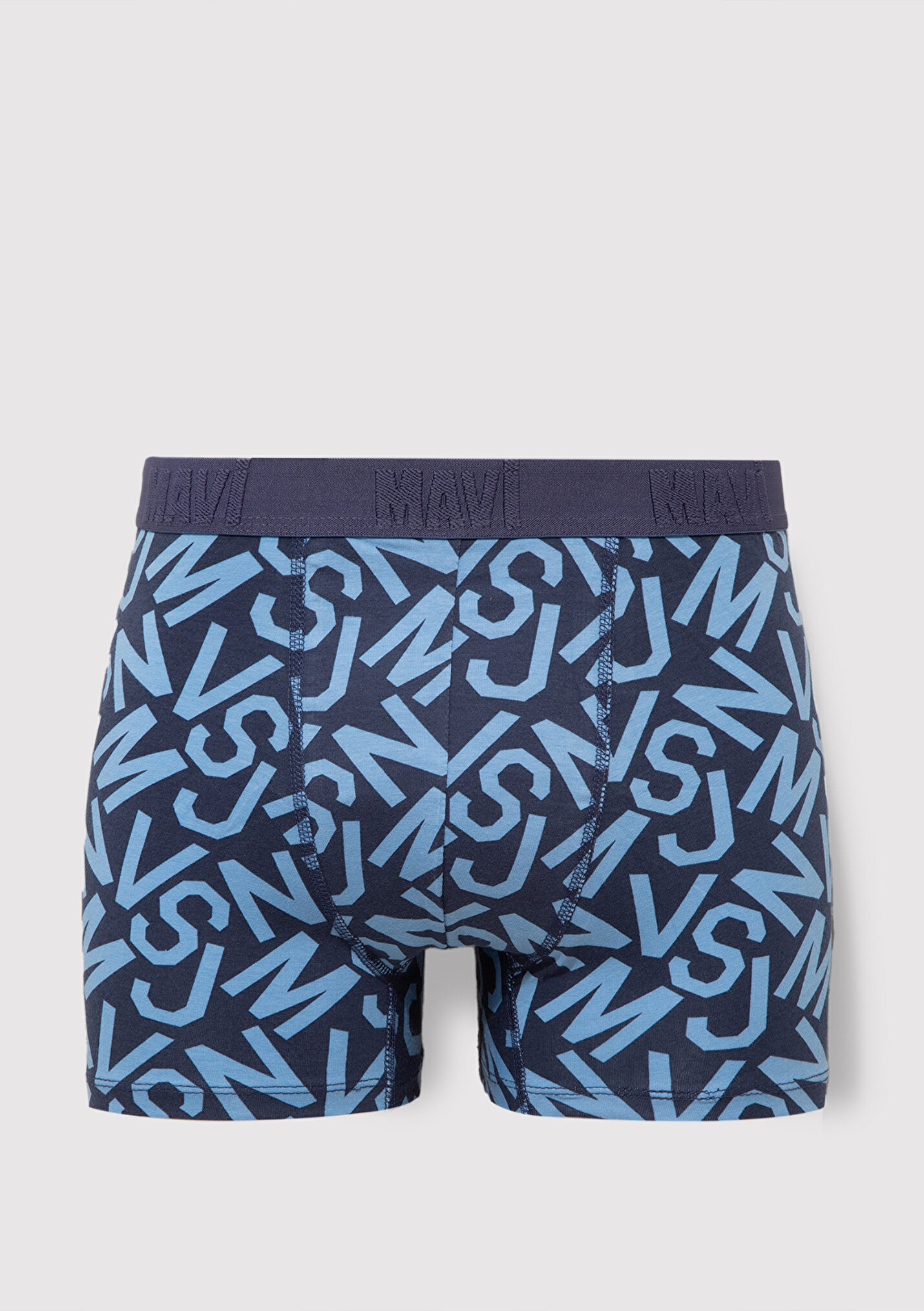 Baskılı Mavi Boxer - Mavi