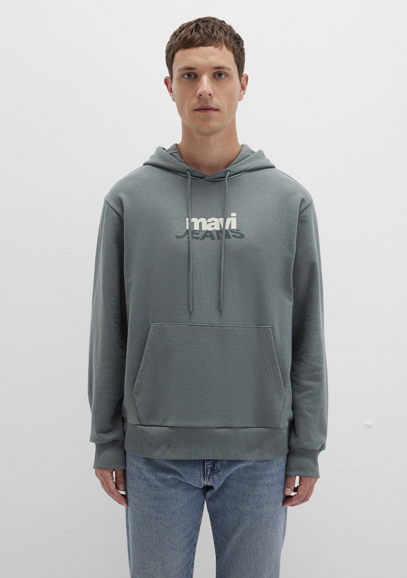 Mavi Logo Baskılı Yeşil Sweatshirt - Mavi
