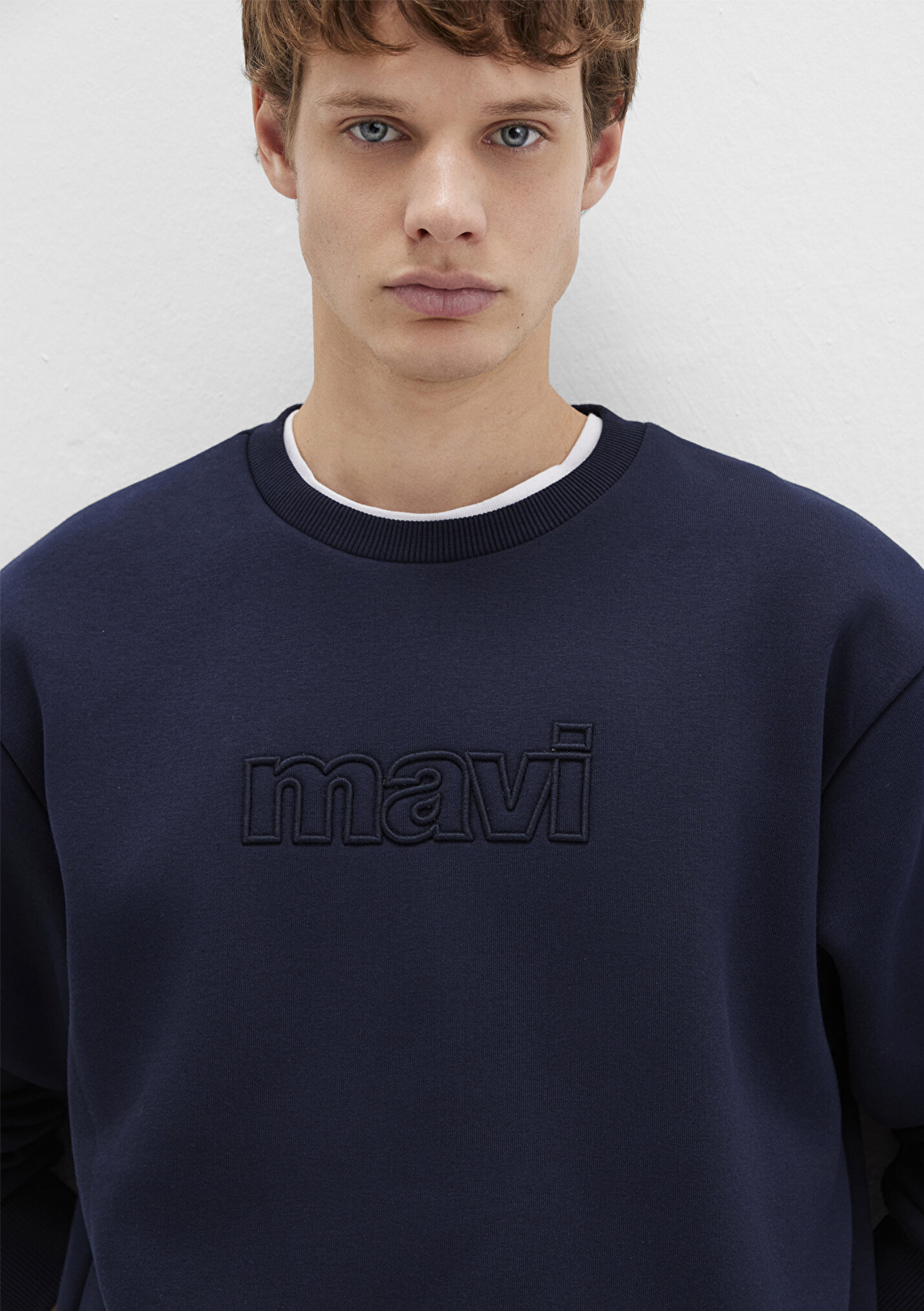 Erkek Mavi Logo Lacivert Sweatshirt