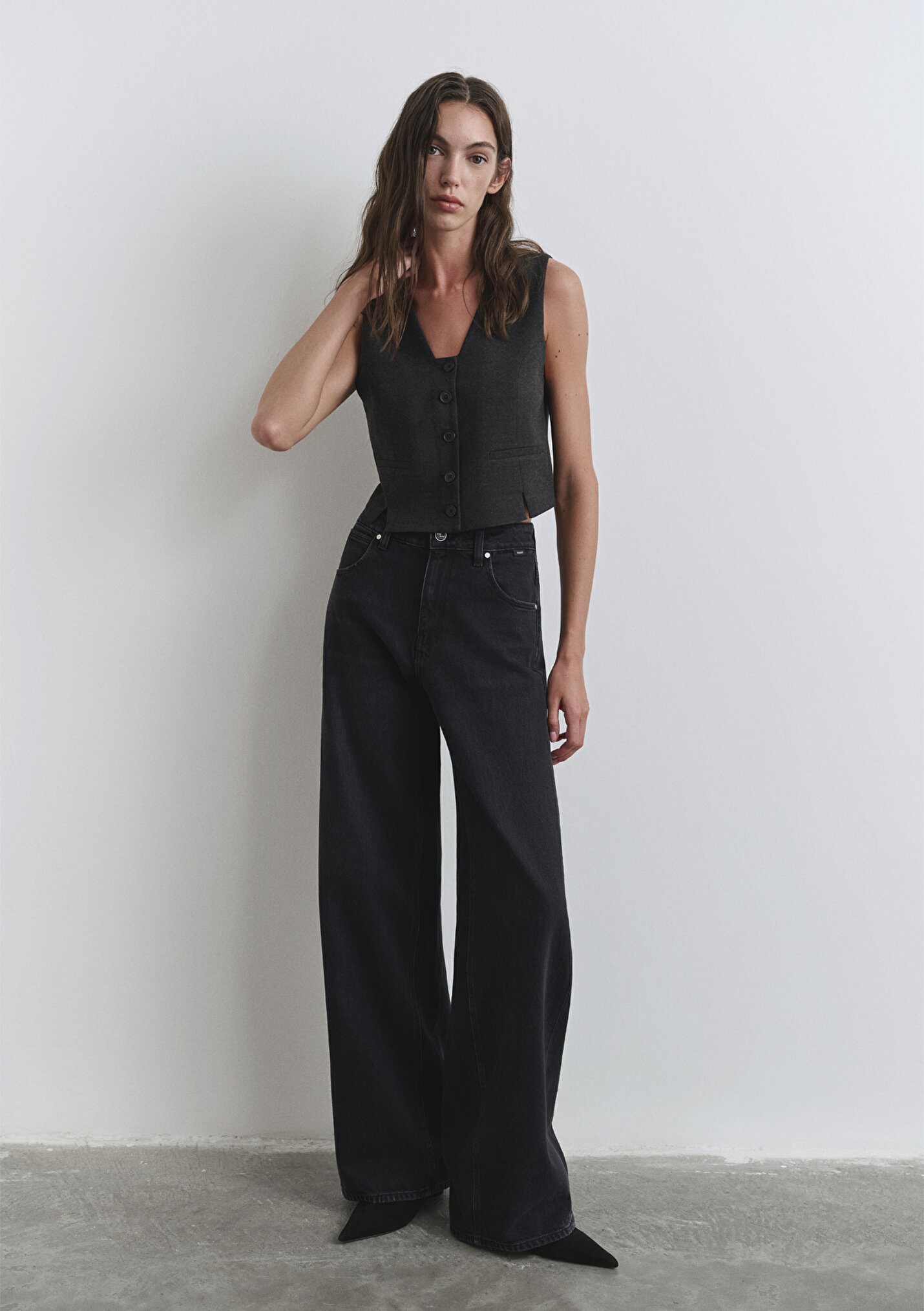 Kadın Siena Iconic Koyu Gri Smoke Jean Pantolon