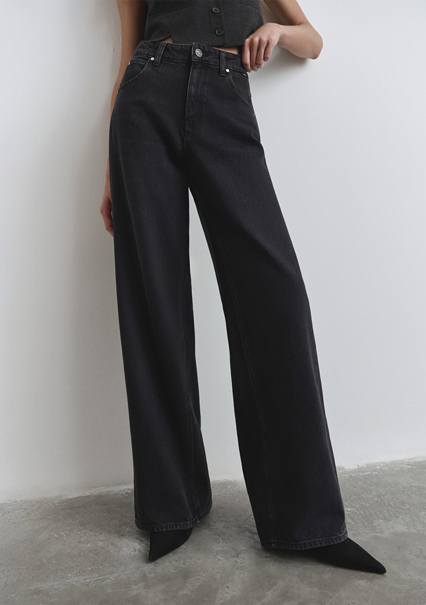 Kadın Siena Iconic Koyu Gri Smoke Jean Pantolon