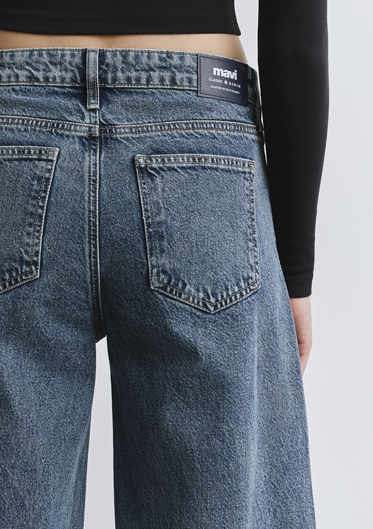 Outlet Kadın Emilia Classic Denim Puslu Koyu Mavi Jean Pantolon