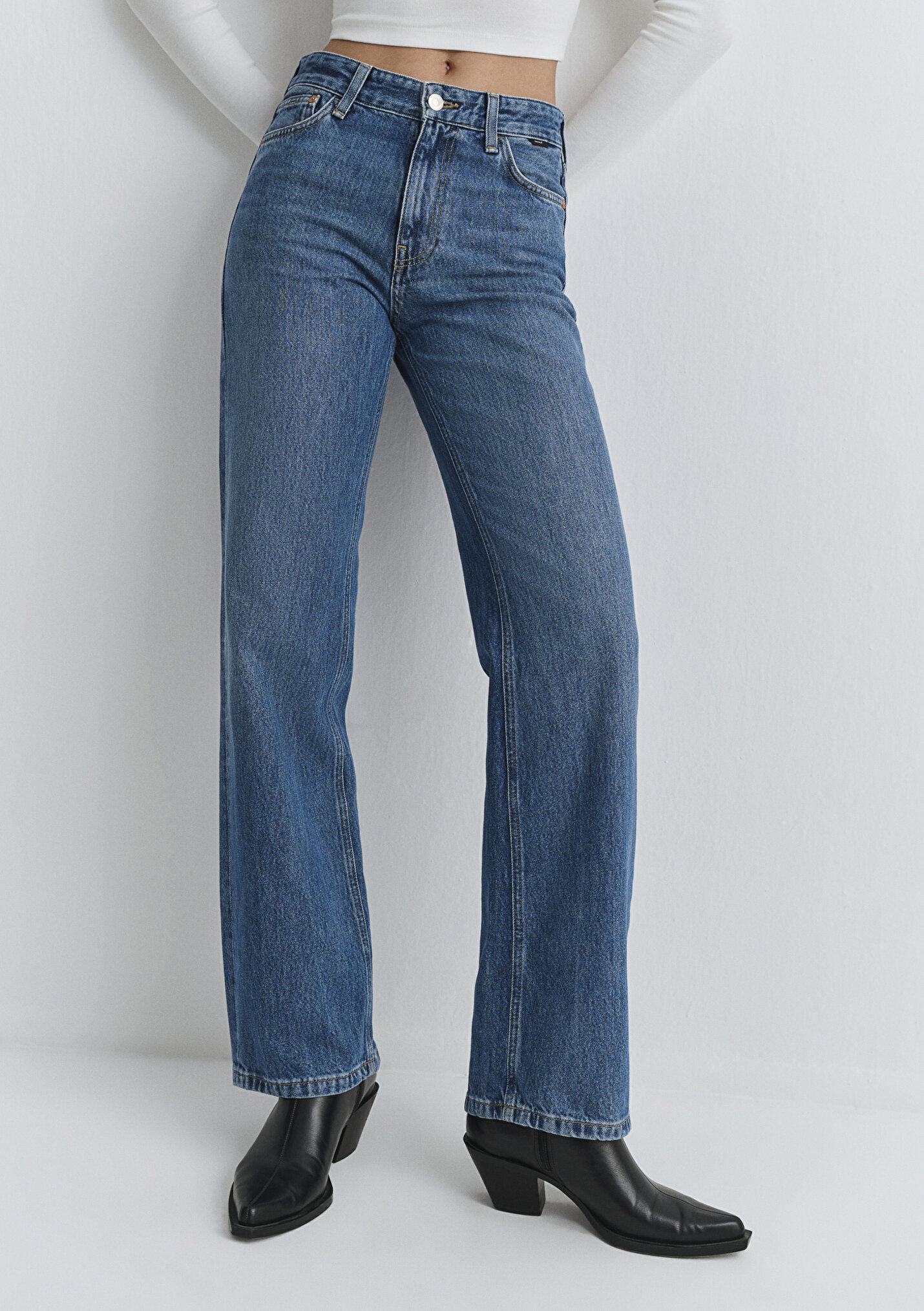 Outlet Kadın Lovely Mavi Jeans Extra Vintage Indigo Mavisi Jean Pantolon