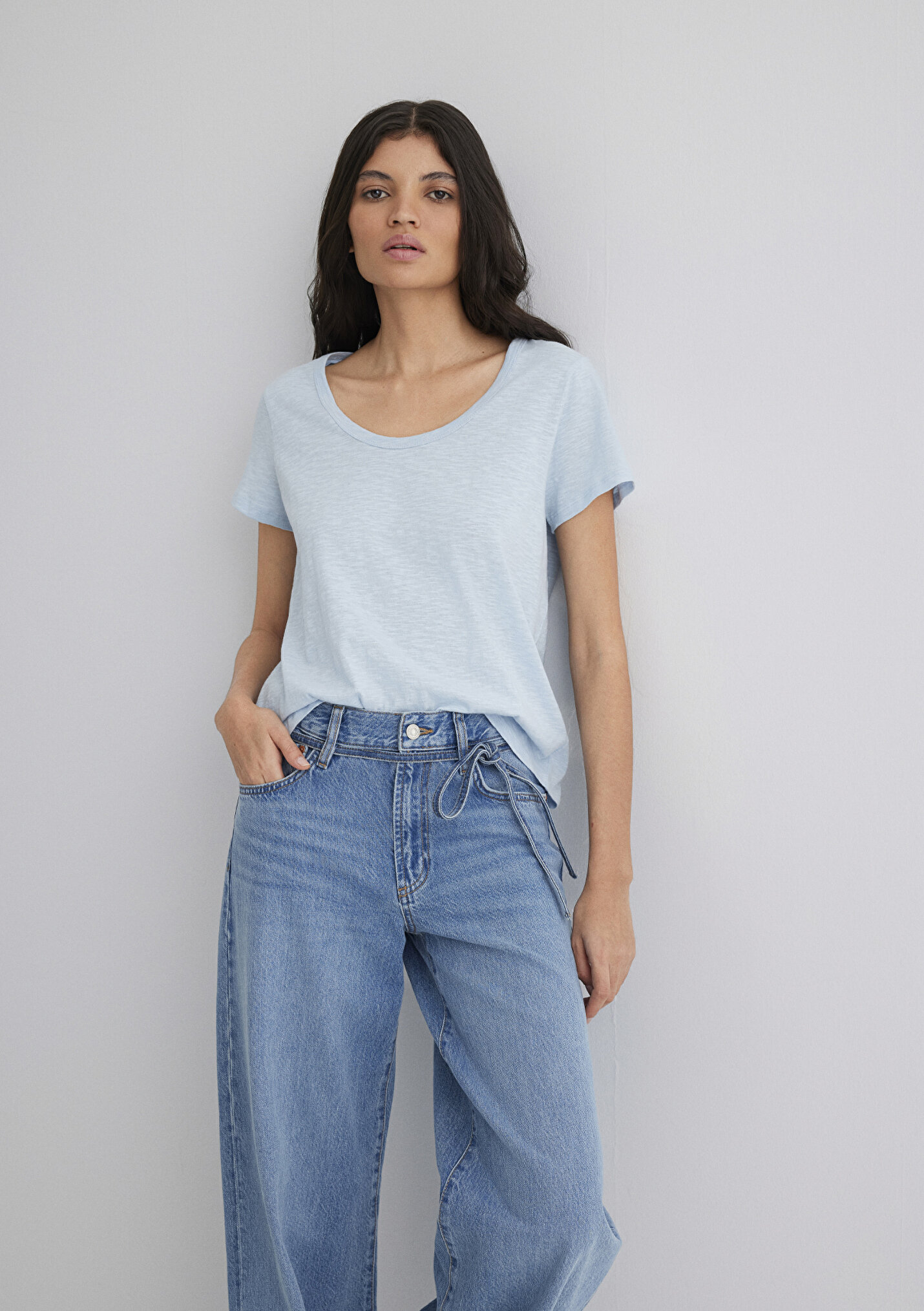 Kadın Mavi Basic Tişört
