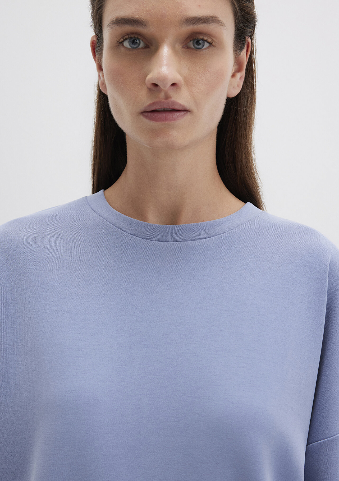 Outlet Kadın Soft-Premium Mavi (TENCEL™) Modal Karışımlı Sweatshirt