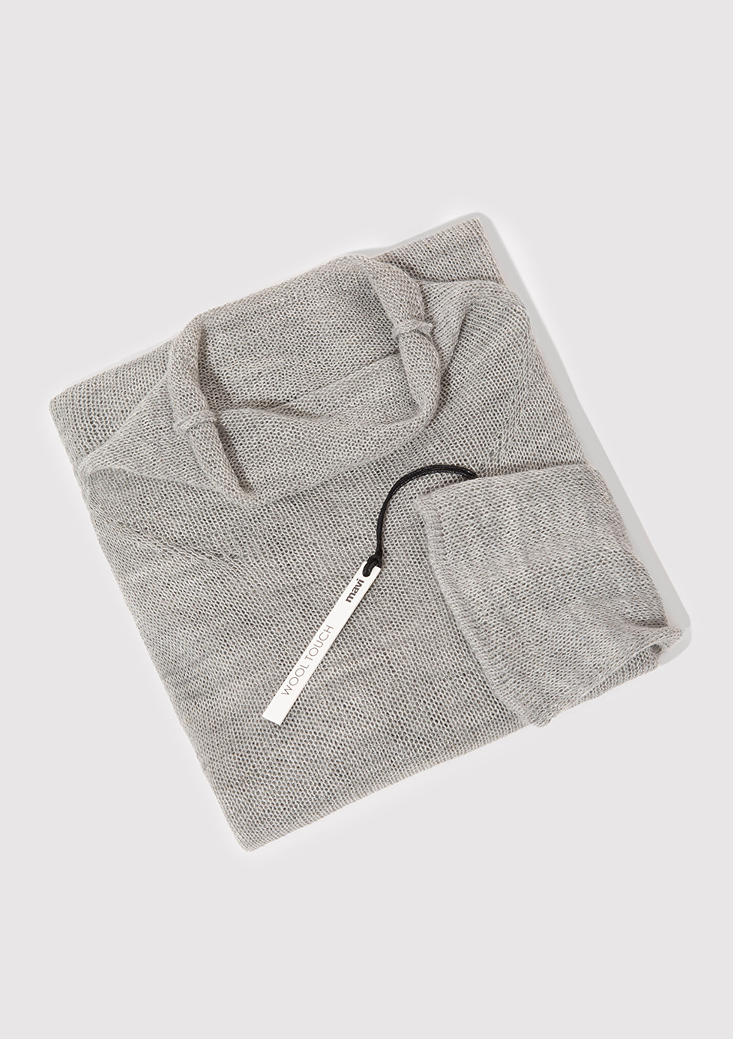 Outlet Kadın Yün Karışımlı Transparan Gri Kazak