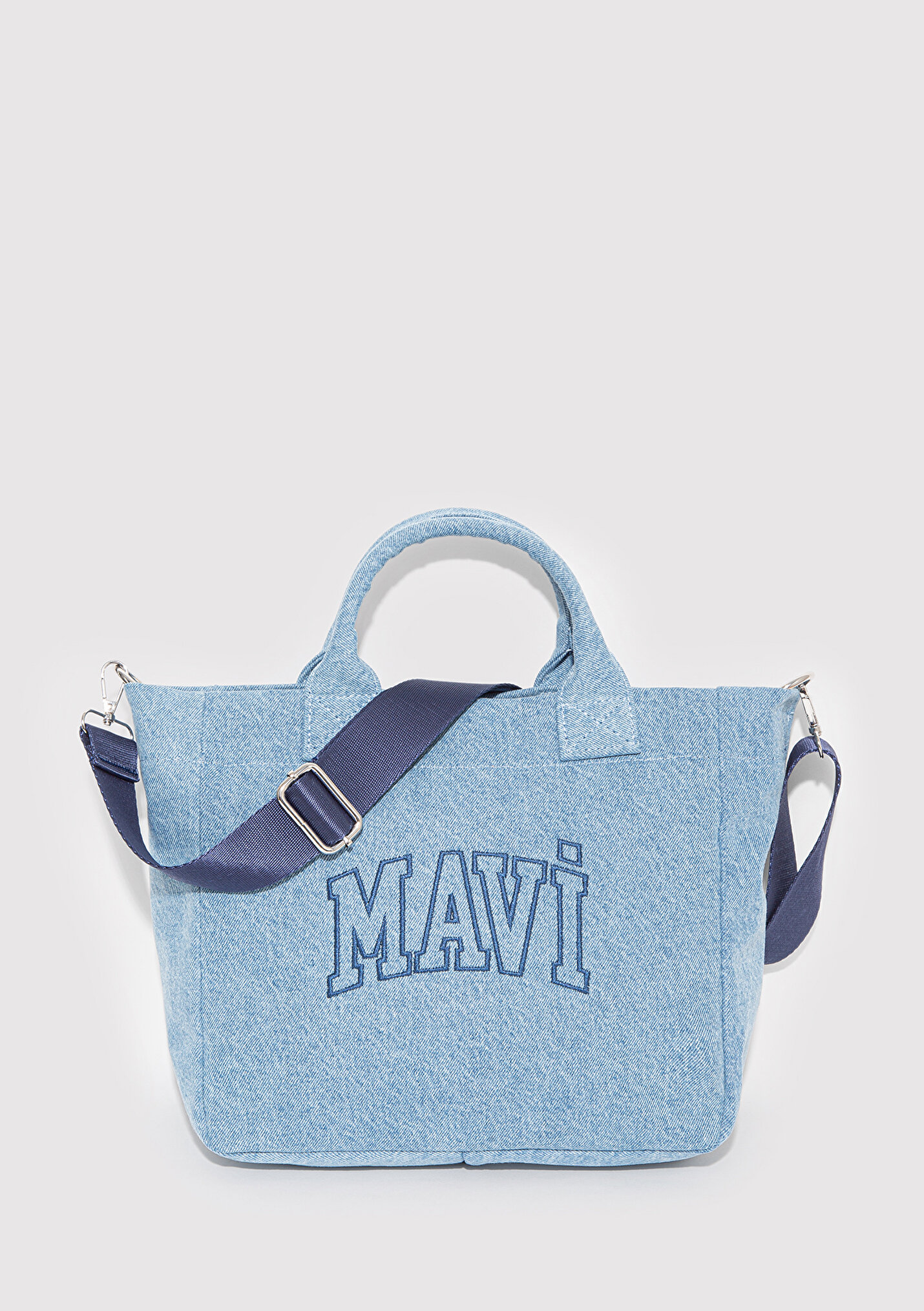 Mavi Logo Denim Tote Çanta - Mavi