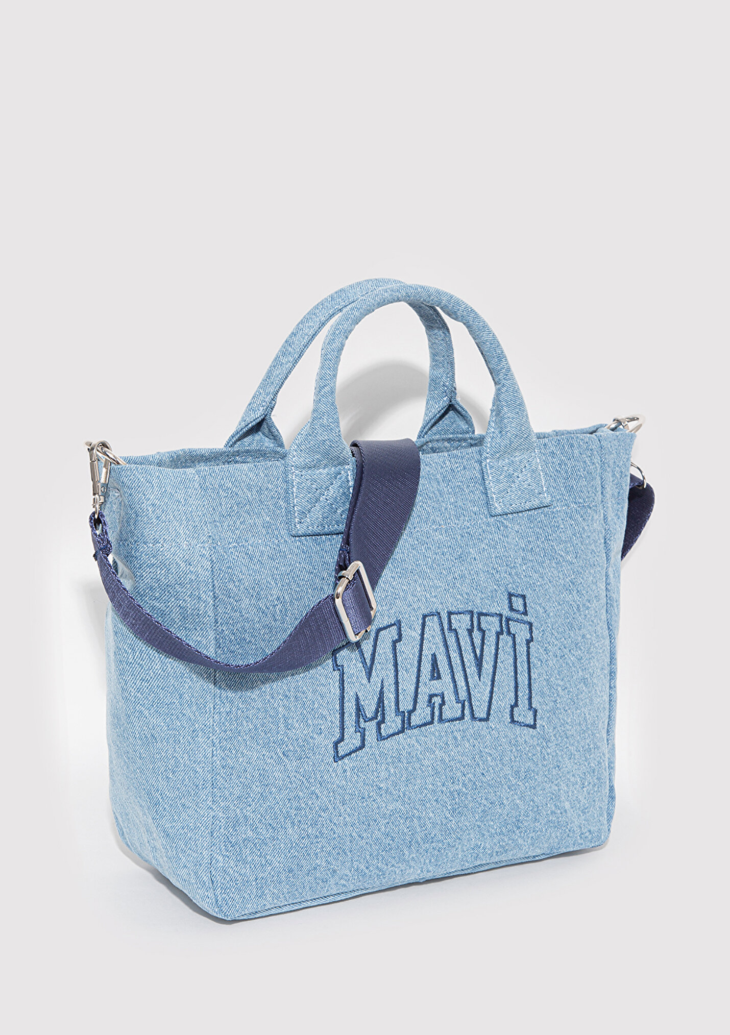 Mavi Logo Denim Tote Çanta - Mavi