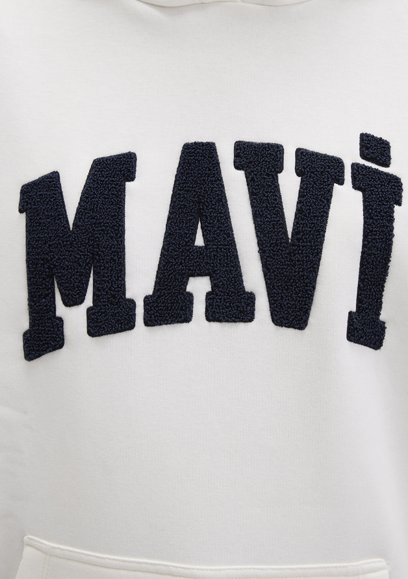 Outlet Kadın Mavi Logo Patchli Beyaz Sweatshirt