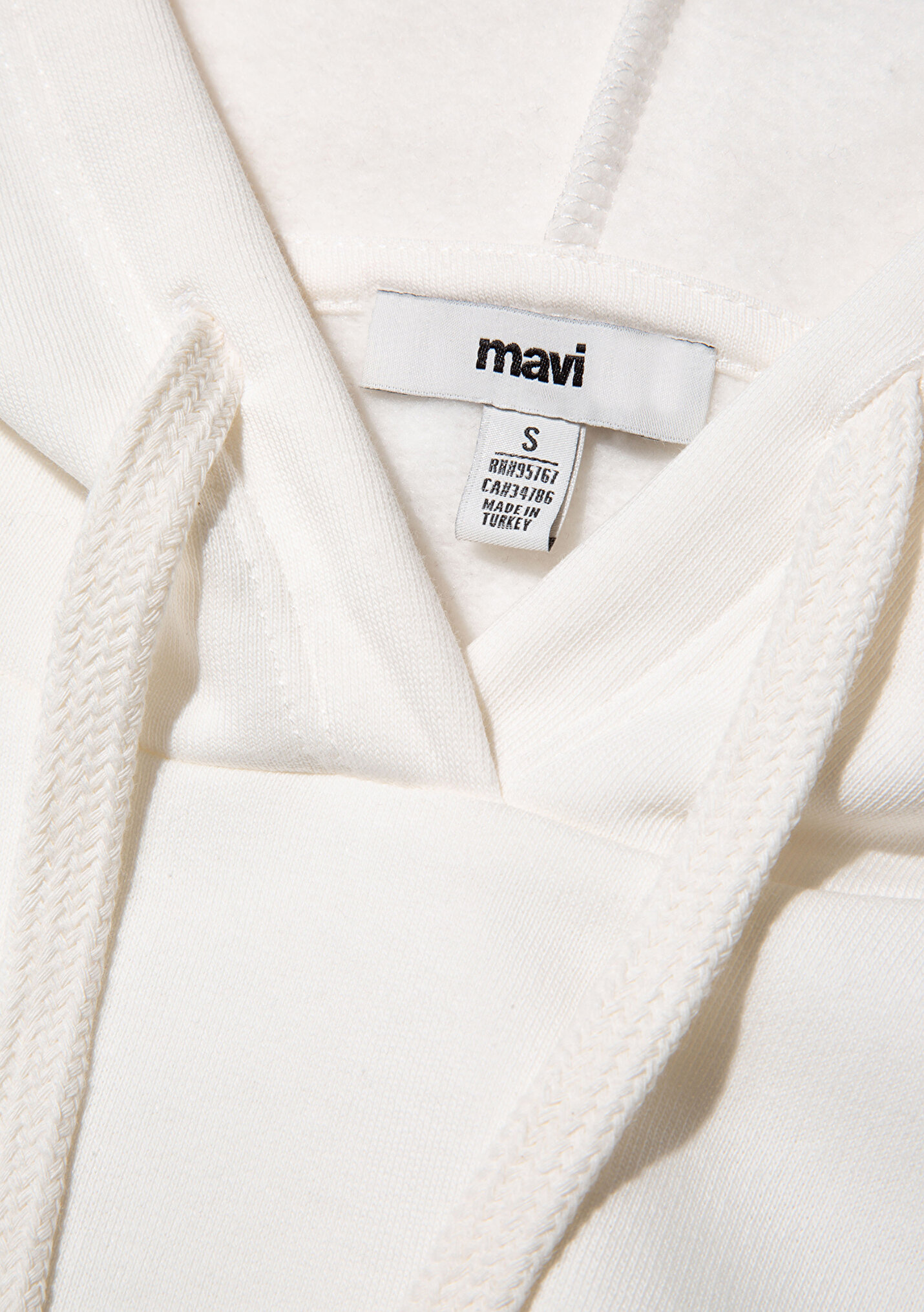 Outlet Kadın Mavi Logo Patchli Beyaz Sweatshirt