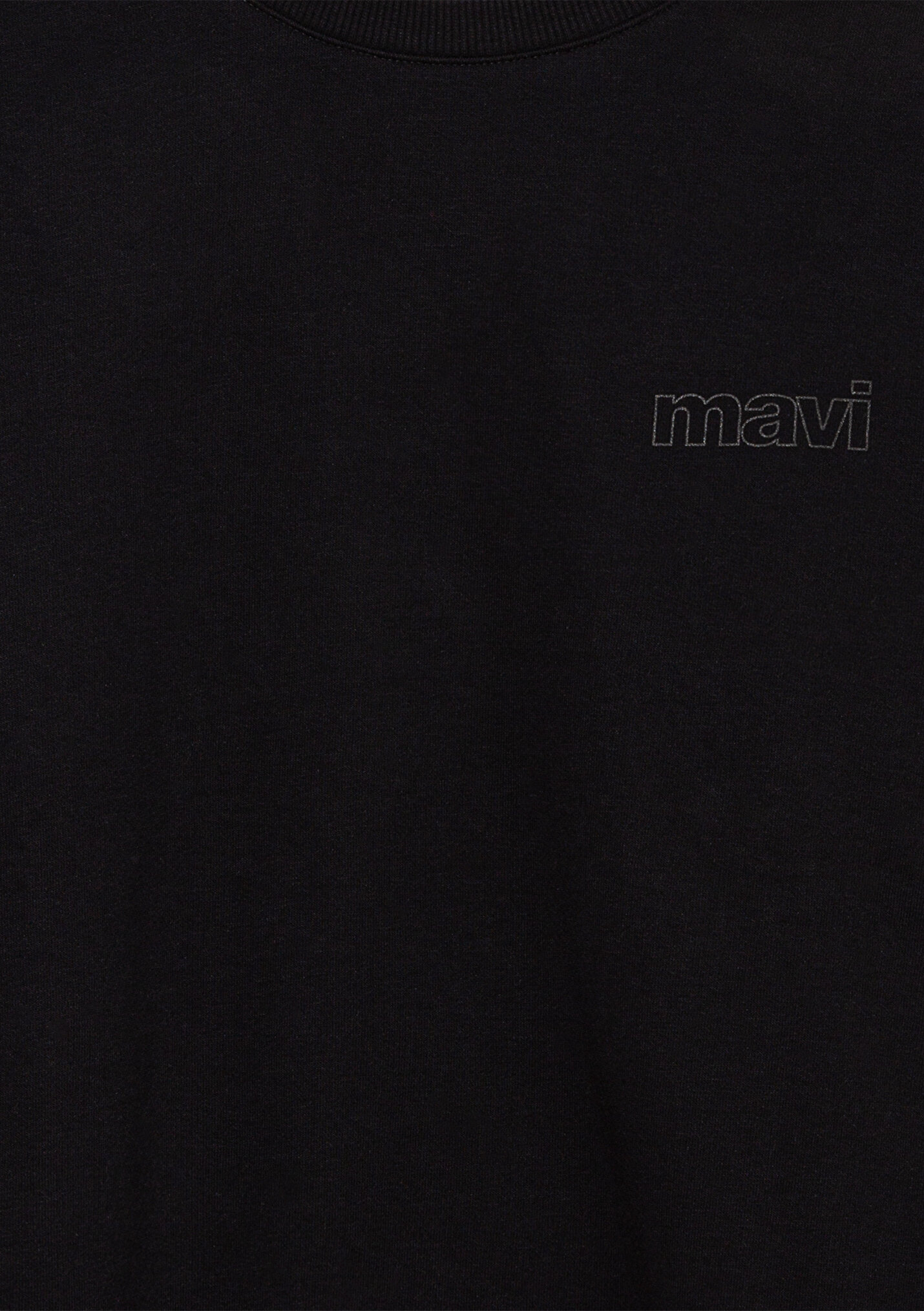 Kadın Mavi Logo Baskılı Siyah Kadın Sweatshirt