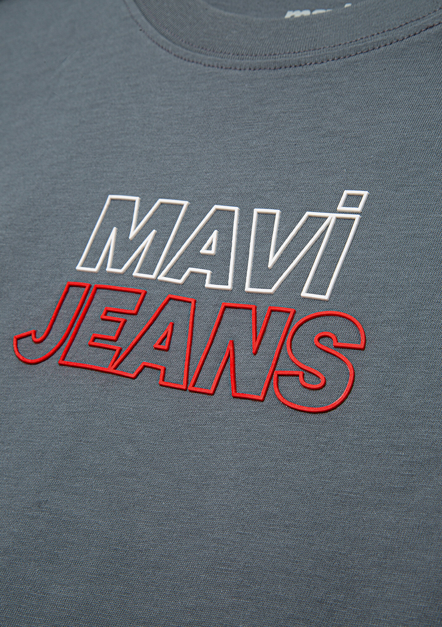 Outlet Erkek Çocuk Mavi Jeans Baskılı Gri Tişört