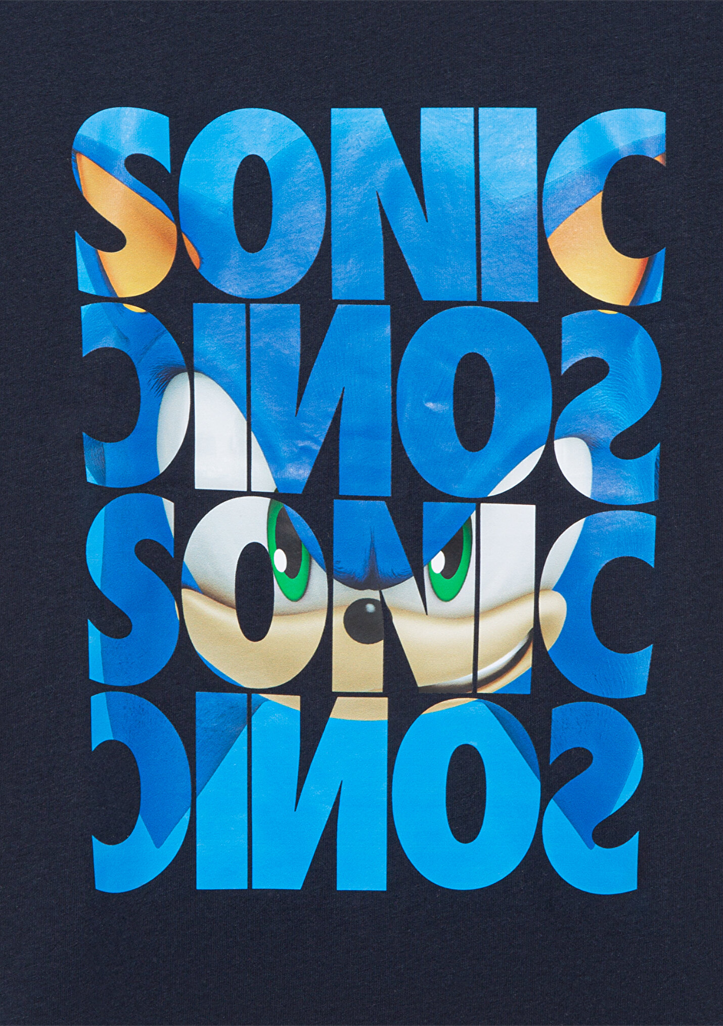 Outlet Erkek Çocuk Sonic Baskılı Lacivert Tişört