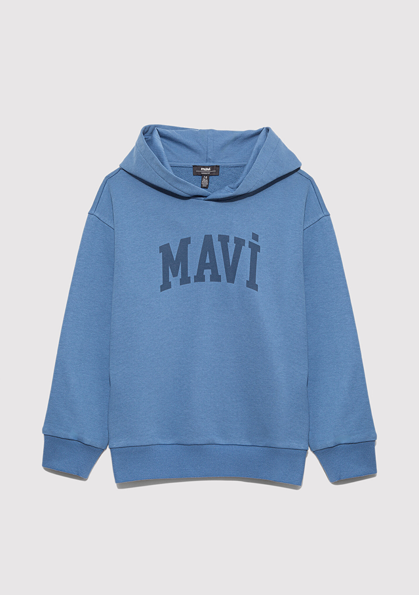 Erkek Çocuk Mavi Logo Baskılı Mavi Sweatshirt