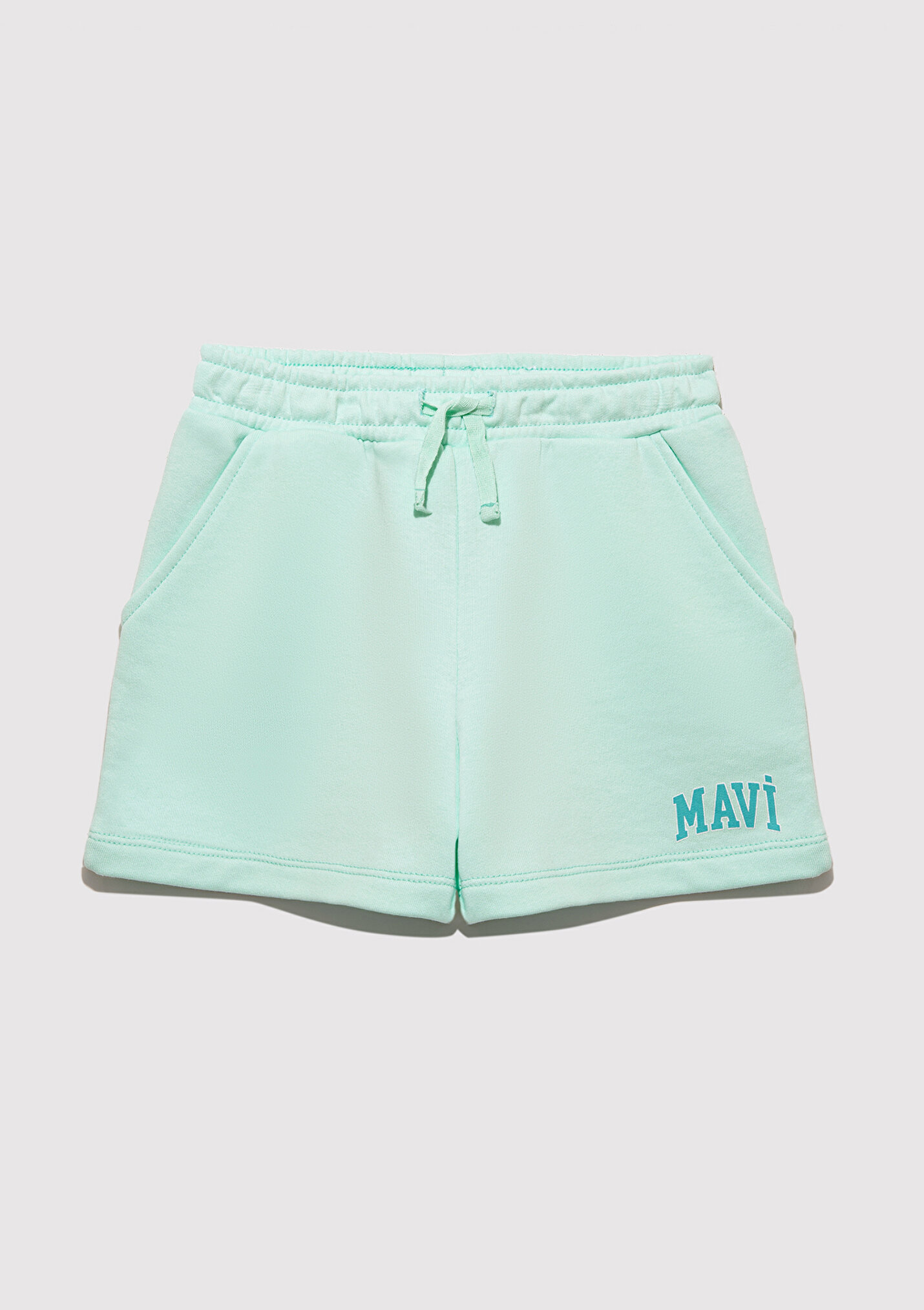 Mavi Logo Baskılı Yeşil Şort - Mavi