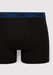 Siyah Basic Boxer - Mavi