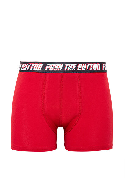 Kırmızı Basic Boxer - Mavi