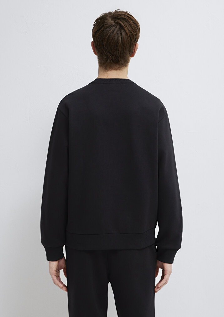 Mavi Logo Baskılı Siyah Sweatshirt - Mavi