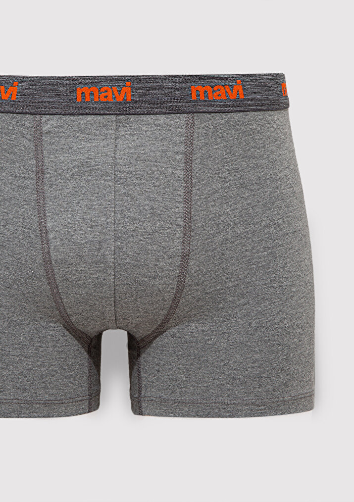 Gri Basic Boxer - Mavi