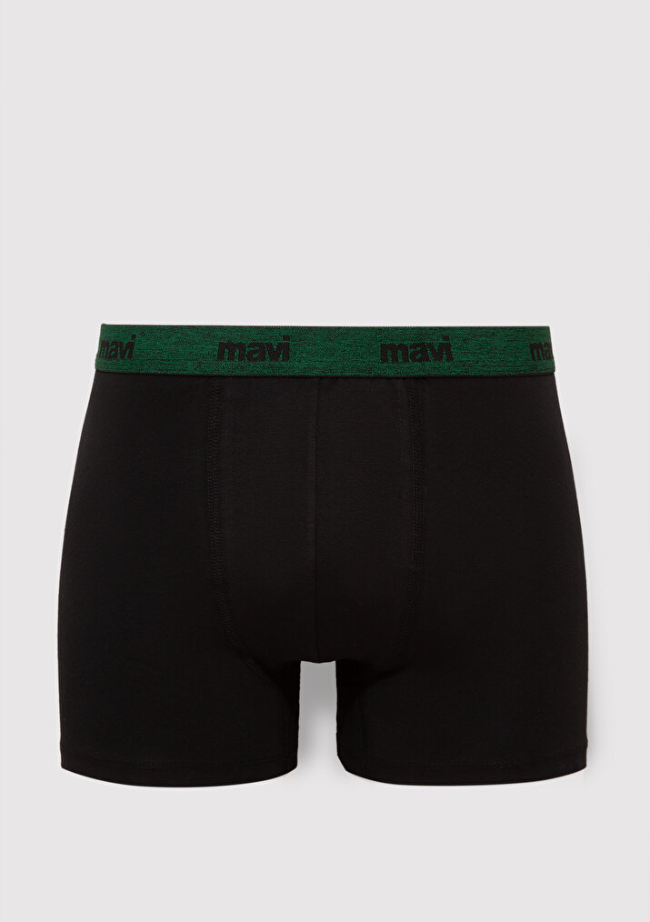 Siyah Basic Boxer - Mavi