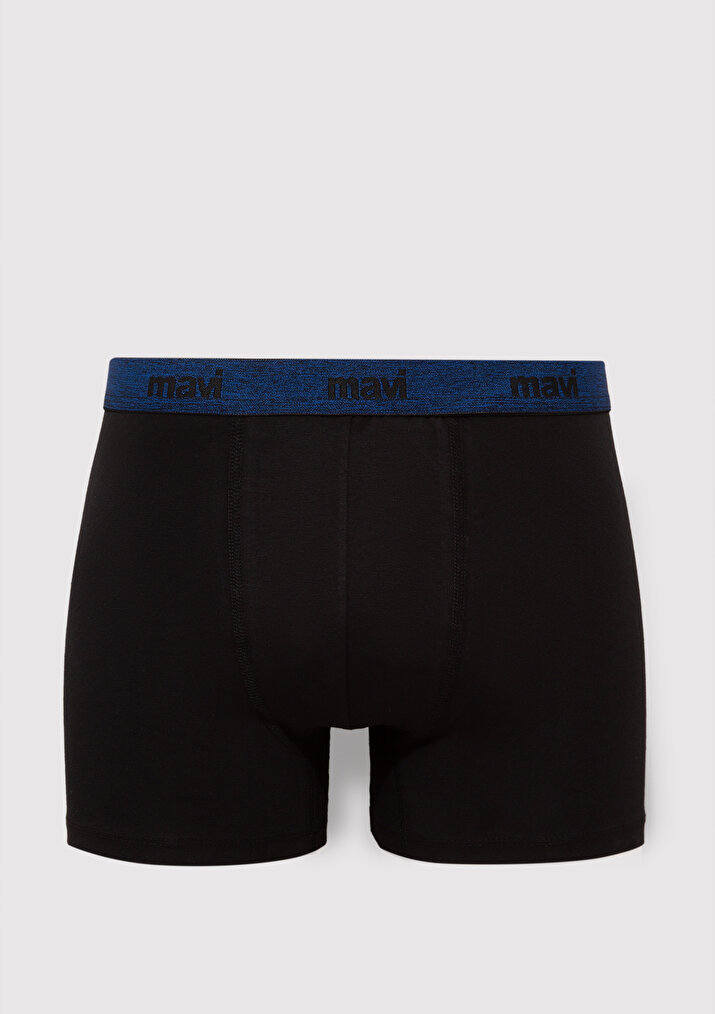 Siyah Basic Boxer - Mavi