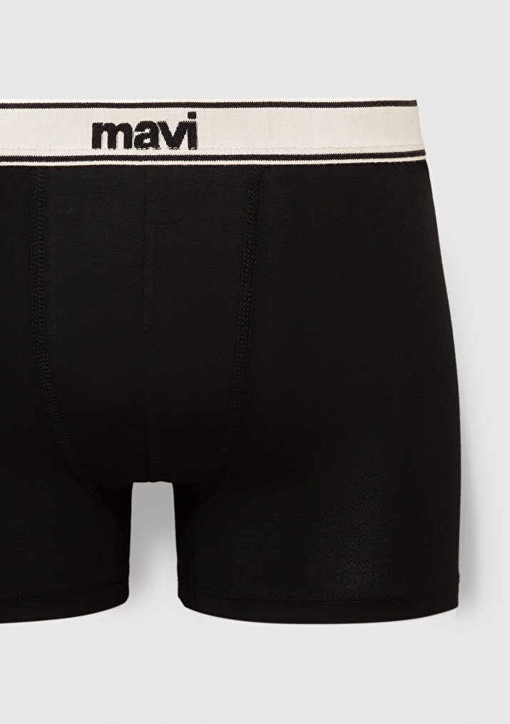Siyah Basic Boxer - Mavi