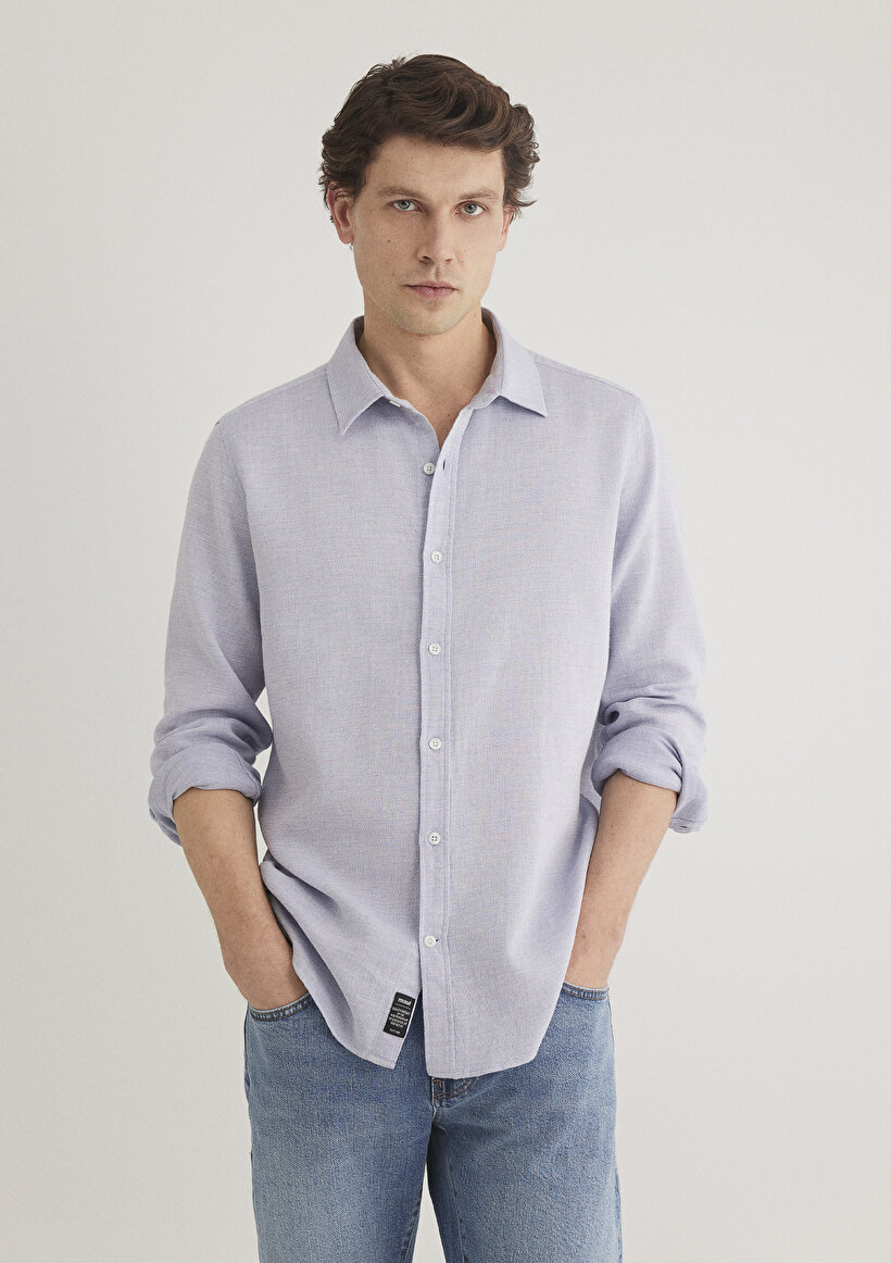 Outlet Erkek Mavi Gömlek