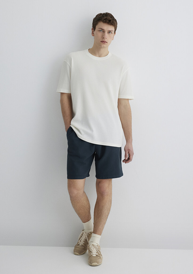 Outlet Erkek Ekru Basic Tişört