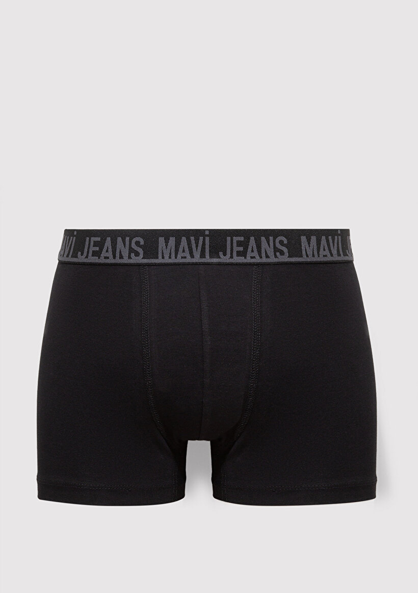Siyah Basic Boxer - Mavi